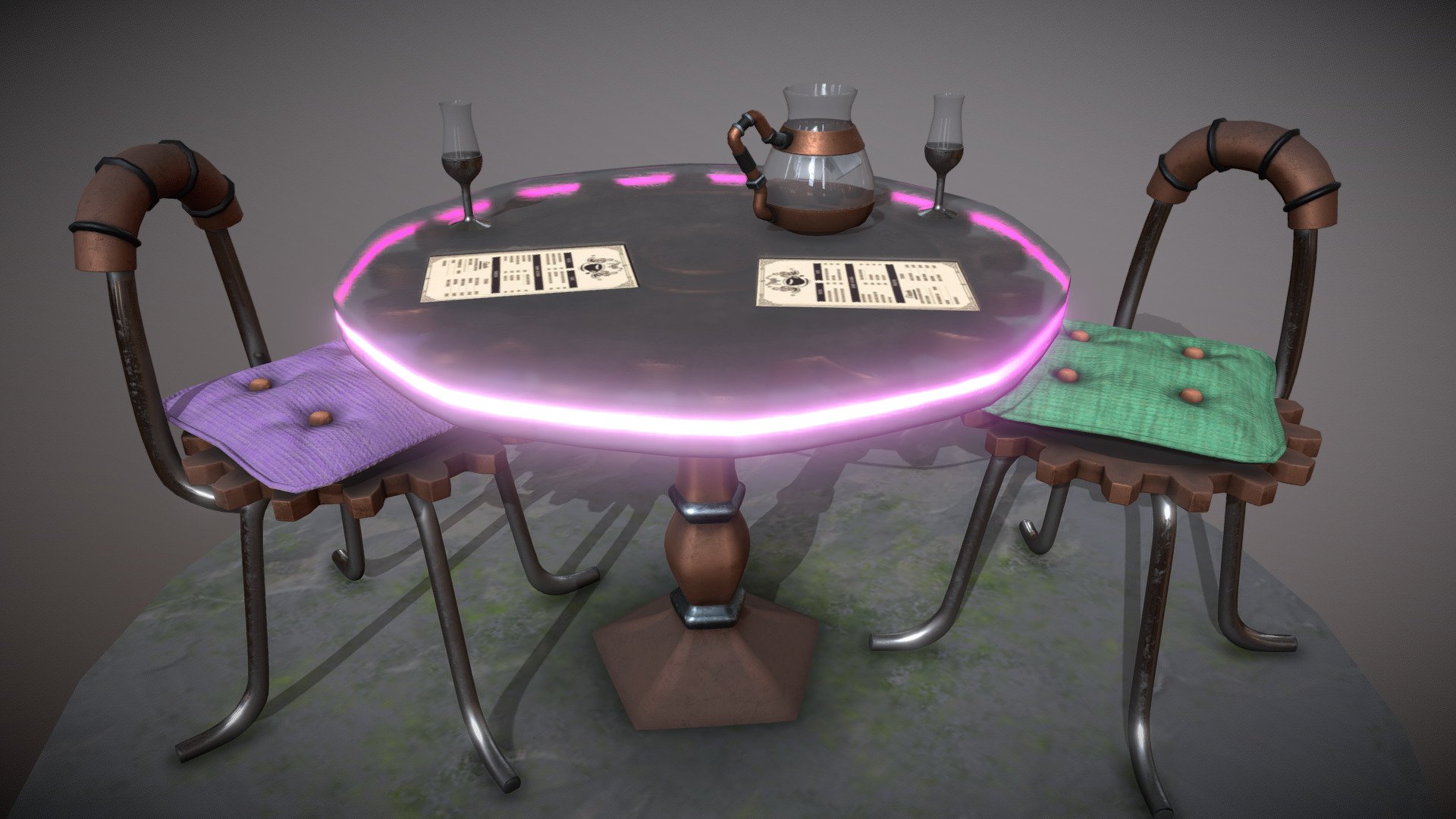 Neon Steampunk Café Set - 3D model by Carro Bodin (@chaoscarro ...