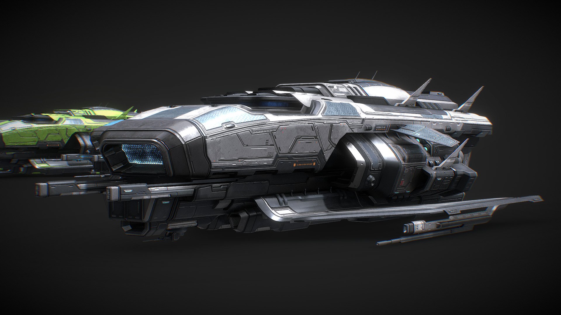 CLASS-3 FIGHTER SPACESHIP HODBIN - FREE MODEL - Download Free 3D model ...