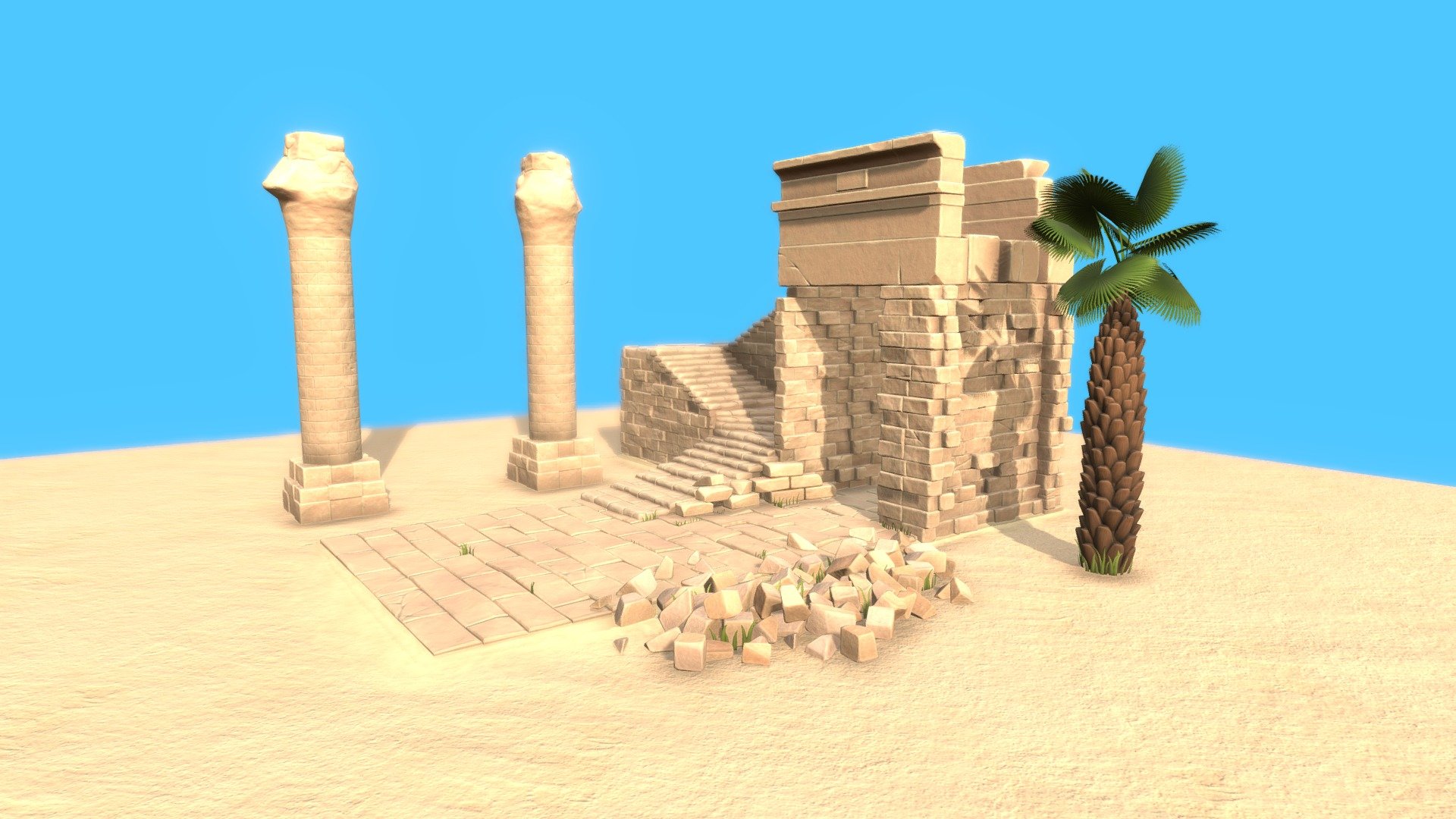 Stylized egyptian ruins - Buy Royalty Free 3D model by Aartee [3452df2 ...