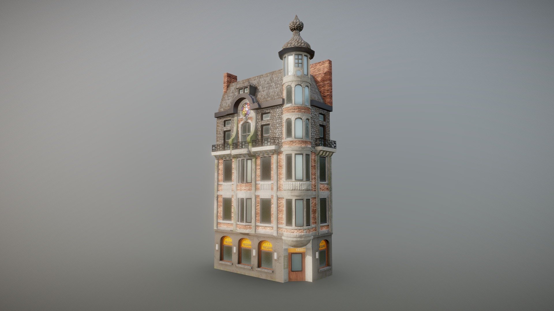 Historic building - 3D model by Yasuhi [3460c4d] - Sketchfab