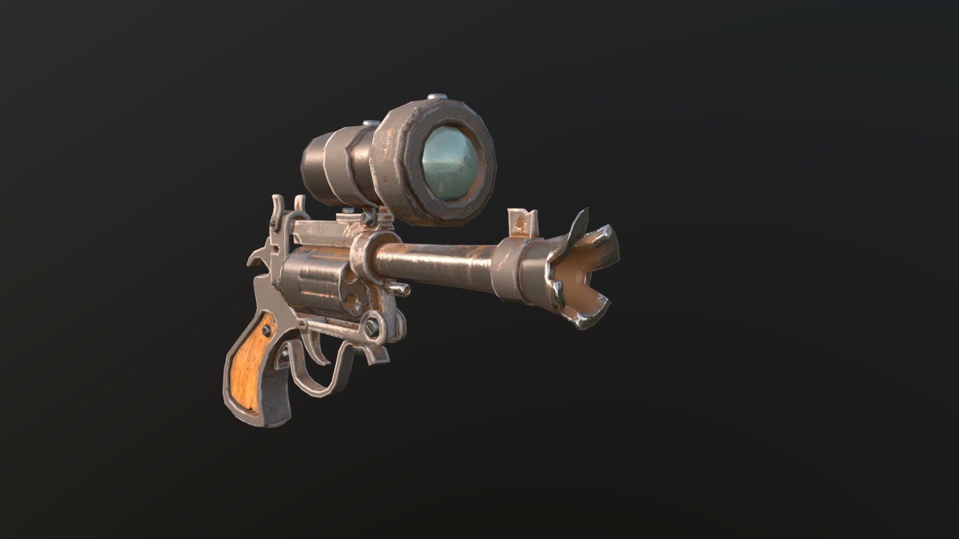 Post Apocalyptic Revolver - 3D model by Growell [3466426] - Sketchfab