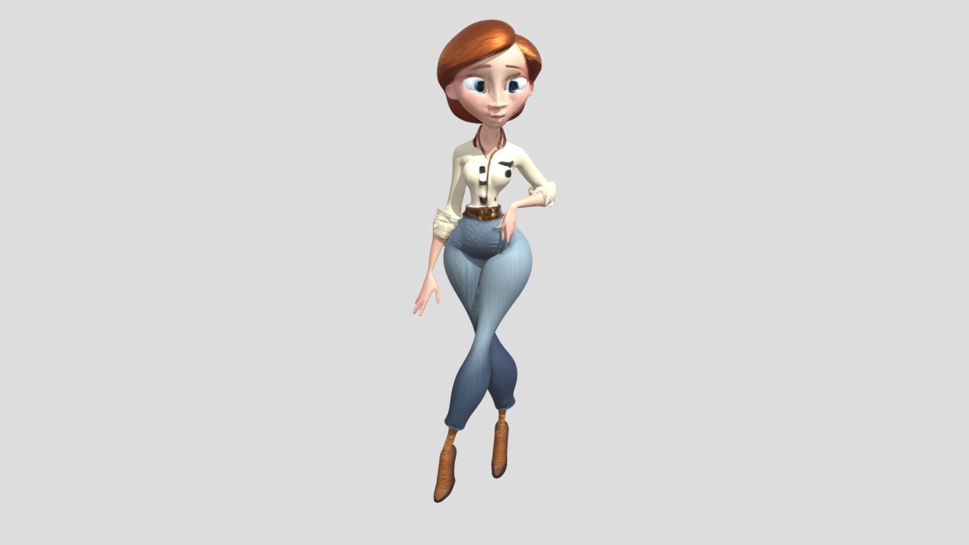 Stylized female cartoon character in casual clo - Download Free 3D ...