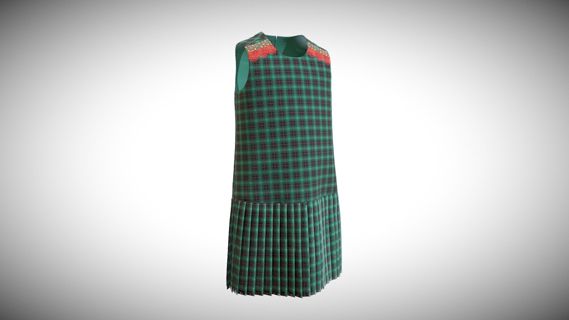Pinafore dress for kids (Design patent) - Download Free 3D model by ...