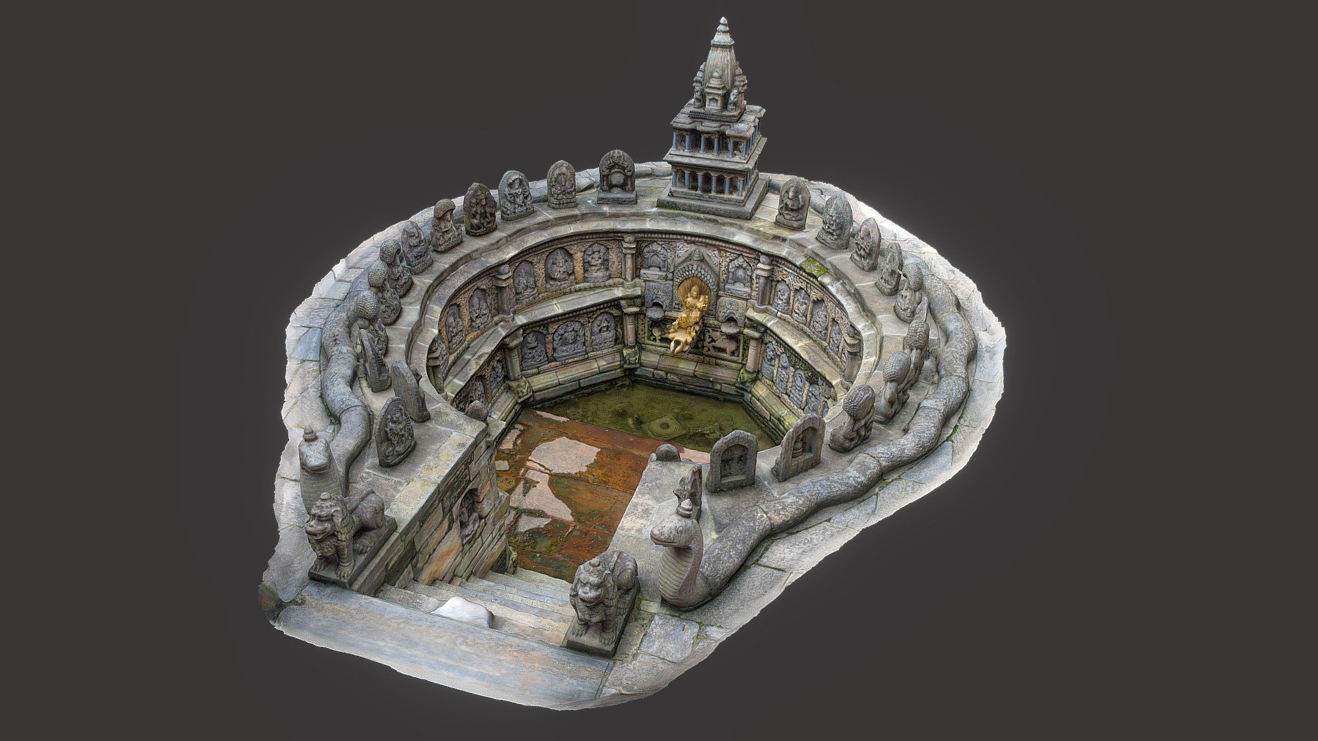Tusha Hiti (Stone Tap) at Patan - 3D model by Subash.Gurung [3471007 ...