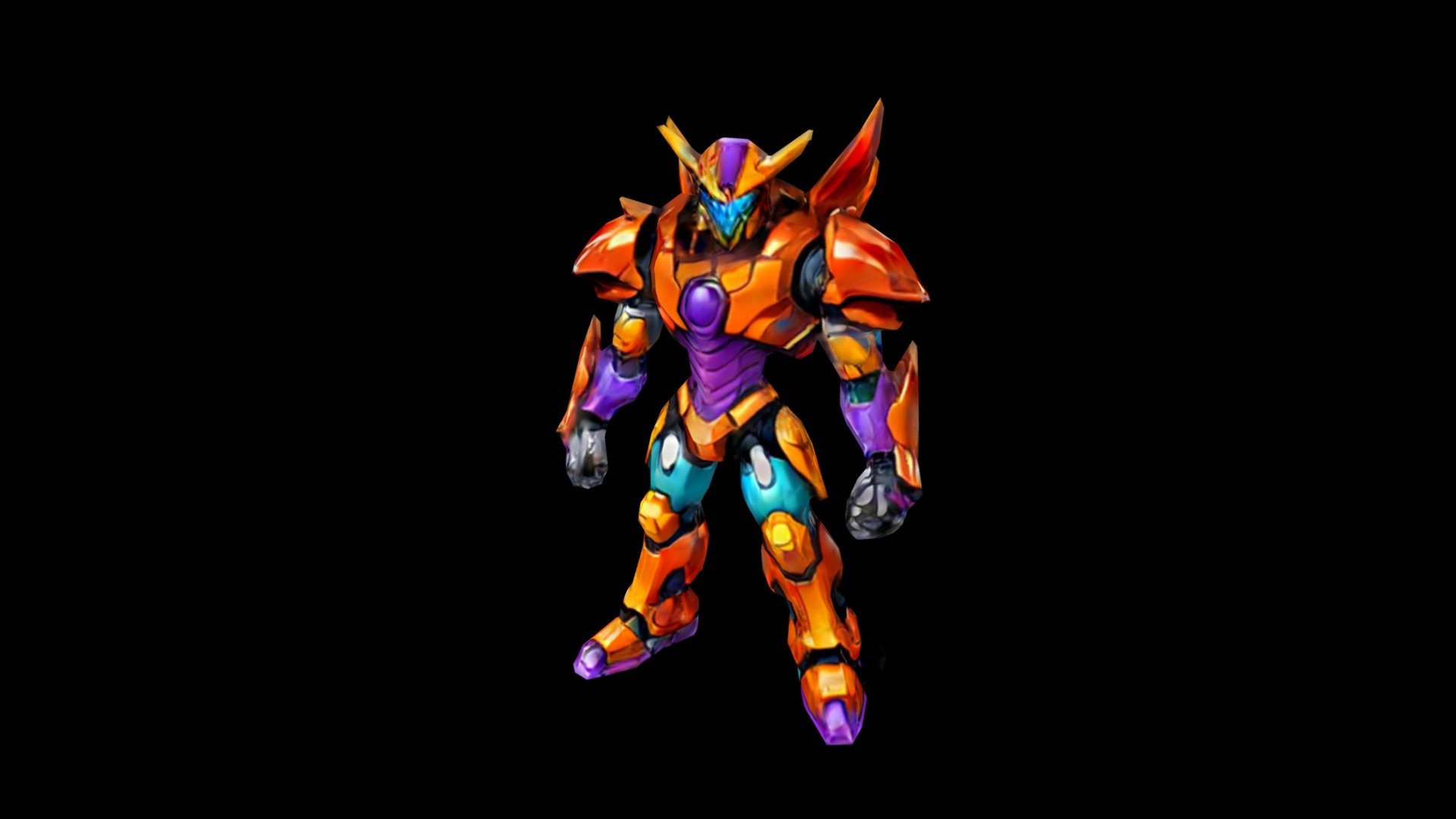 The epic robot stands tall and fearsome, its ora - Download Free 3D ...