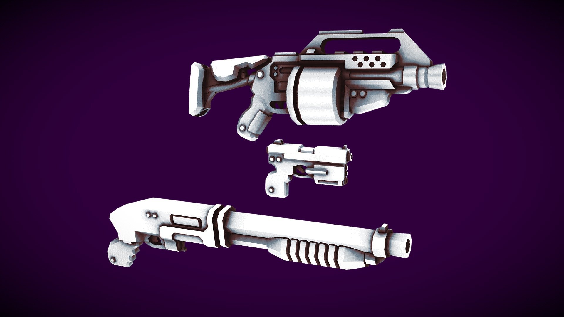 Low Poly Gun Pack - Buy Royalty Free 3D model by Mectreno (@Mectren0 ...