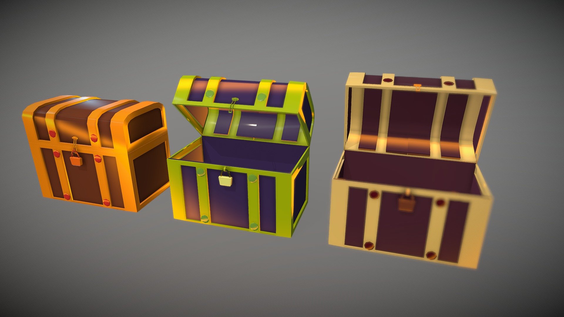 Lowpoly Treasure-Chests - Download Free 3D model by Momo (@smomotempest ...