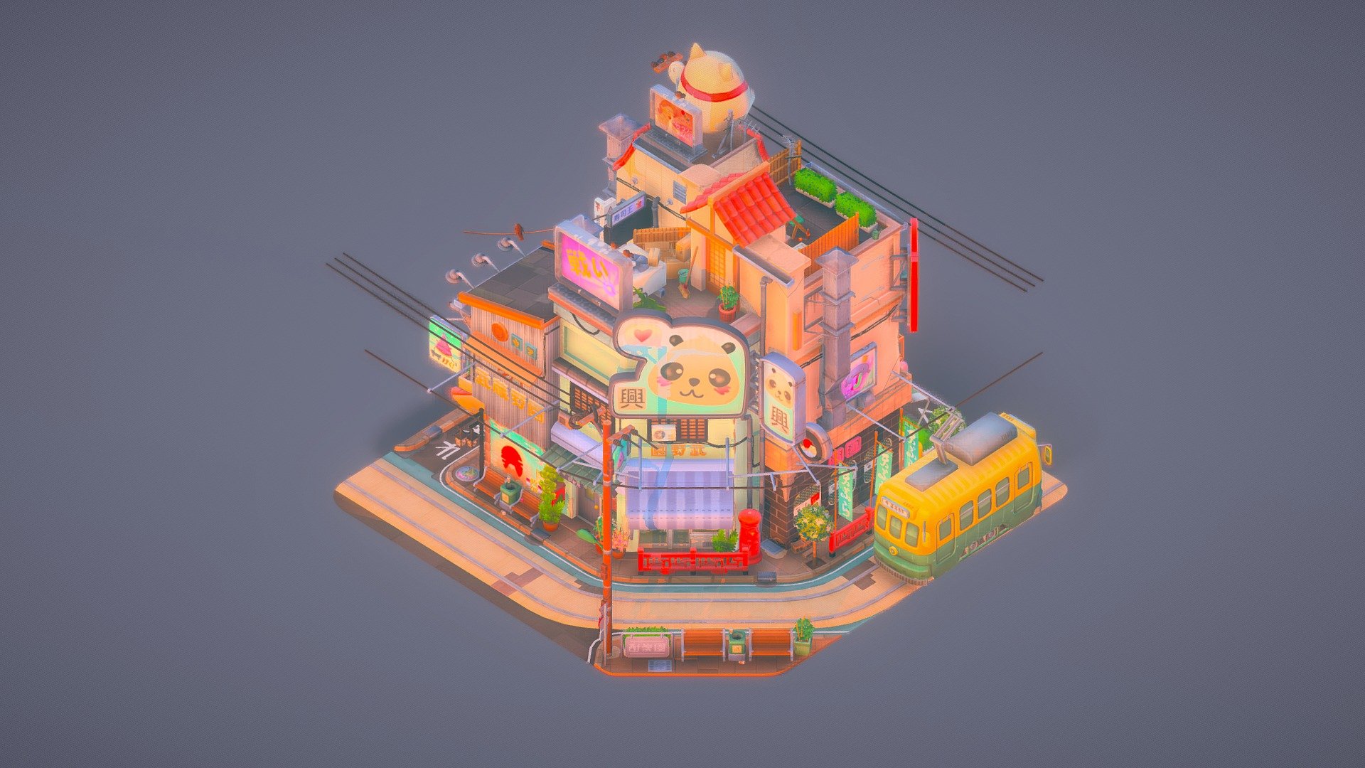 Littlest Glowing Toyko (3D Editor Challenge) - 3D model by Blackhart ...