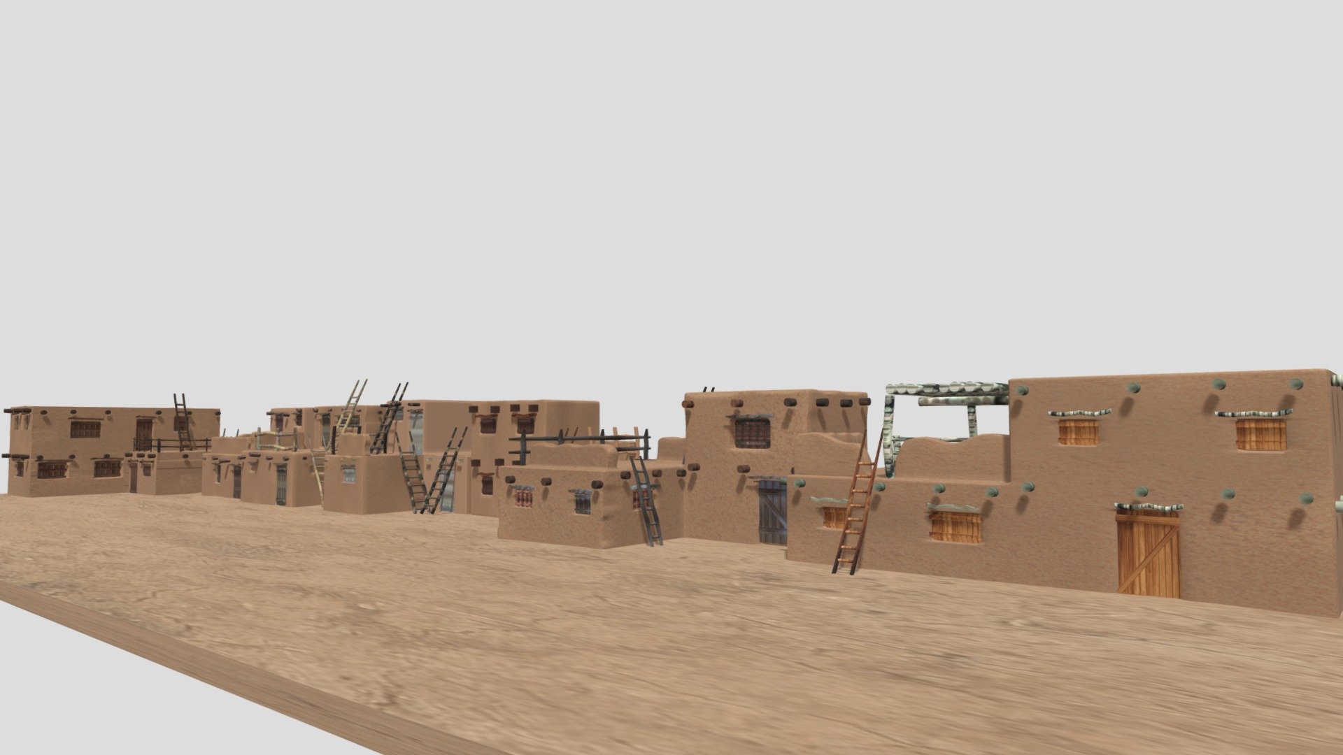 Adobe Houses 04 Version b - Download Free 3D model by gogiart (@agt14032013) [34837e5] - Sketchfab