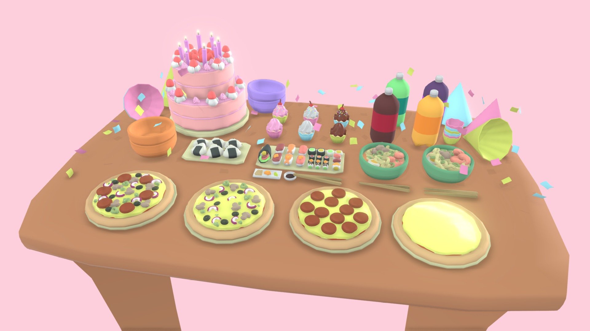 Stylized Birthday Buffet - Final Major Project - Download Free 3D model ...