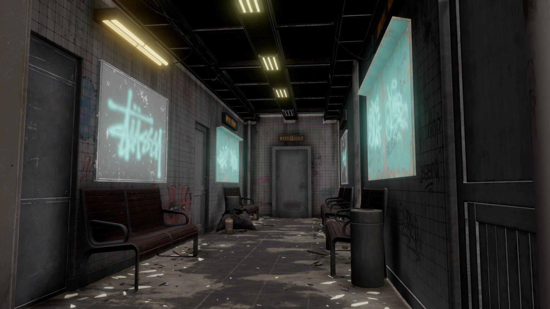 Dark Sci-fi Hallway - Download Free 3D model by local.yany [348ac81 ...