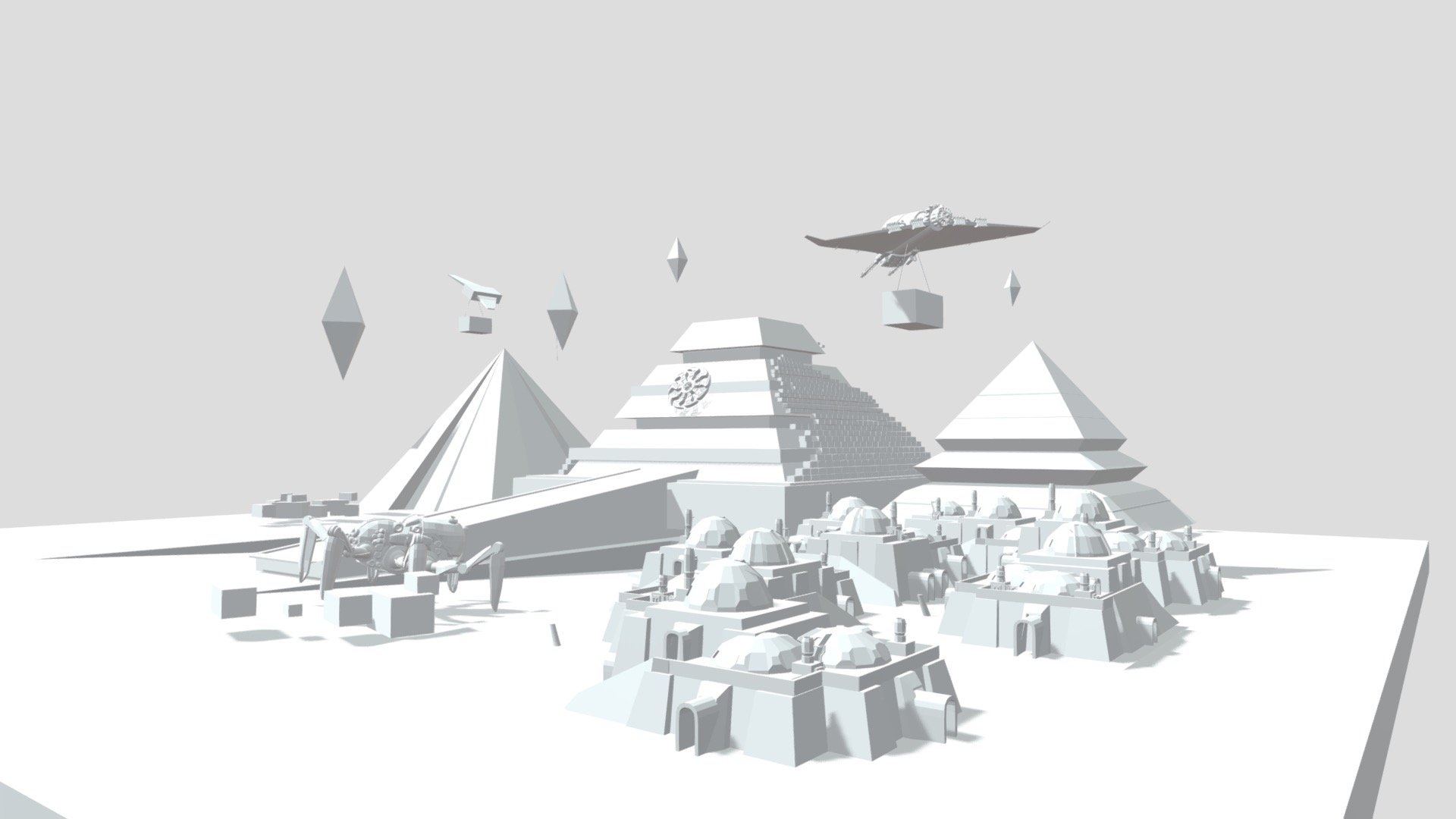 Pyramids (Alien crazy experiment) - Download Free 3D model by ...