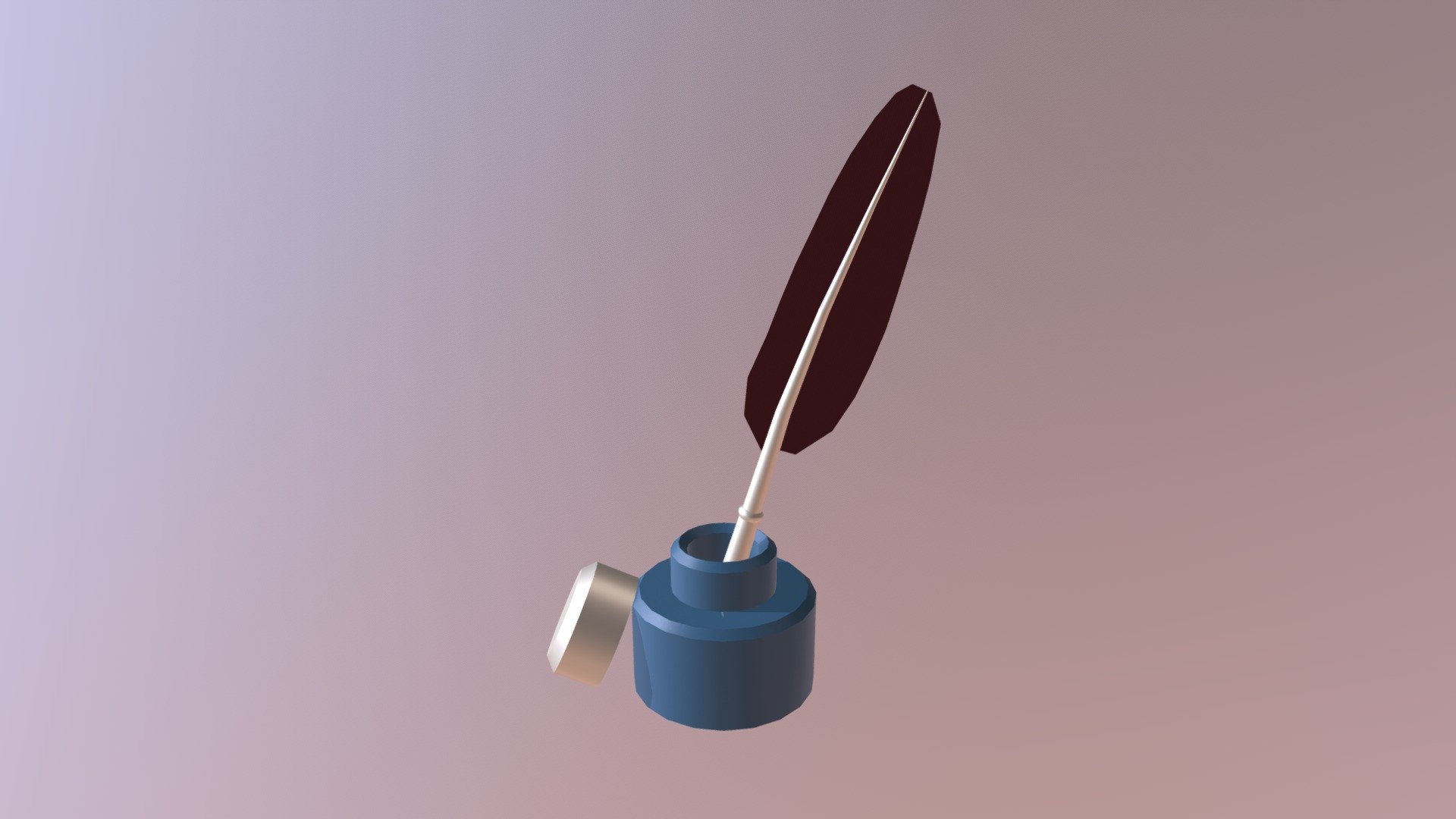 Inkwell and quill - 3D model by K.L.Heywood [34a7410] - Sketchfab