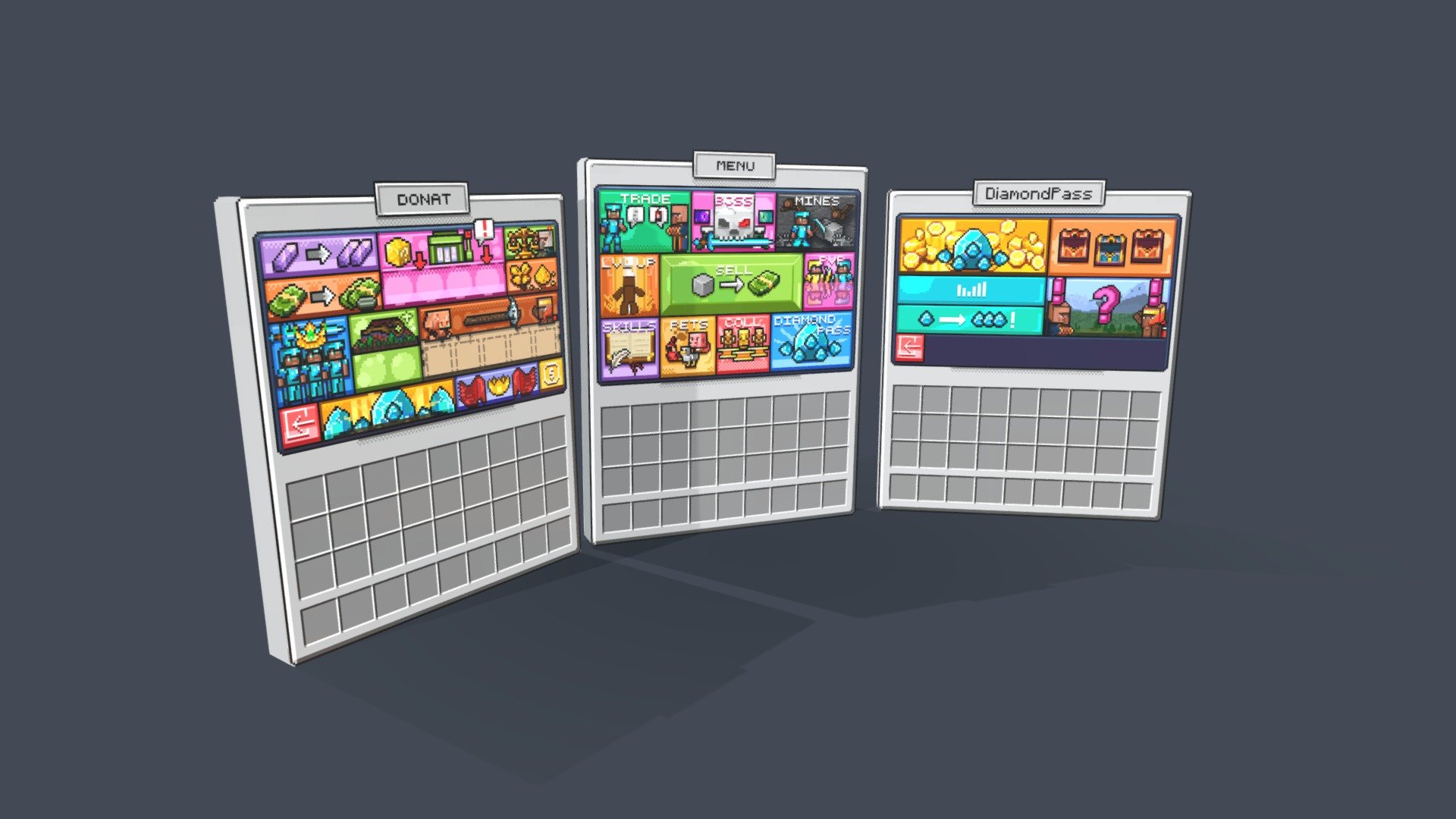 Gui Menu for generic Prison RPG server - 3D model by W'Projects ...