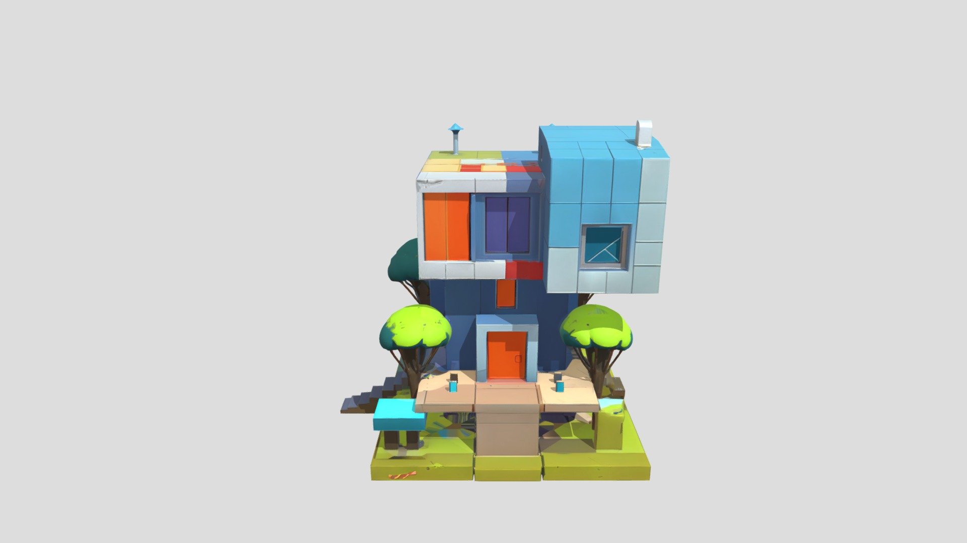 isometric modern house model - Download Free 3D model by klrxyz ...