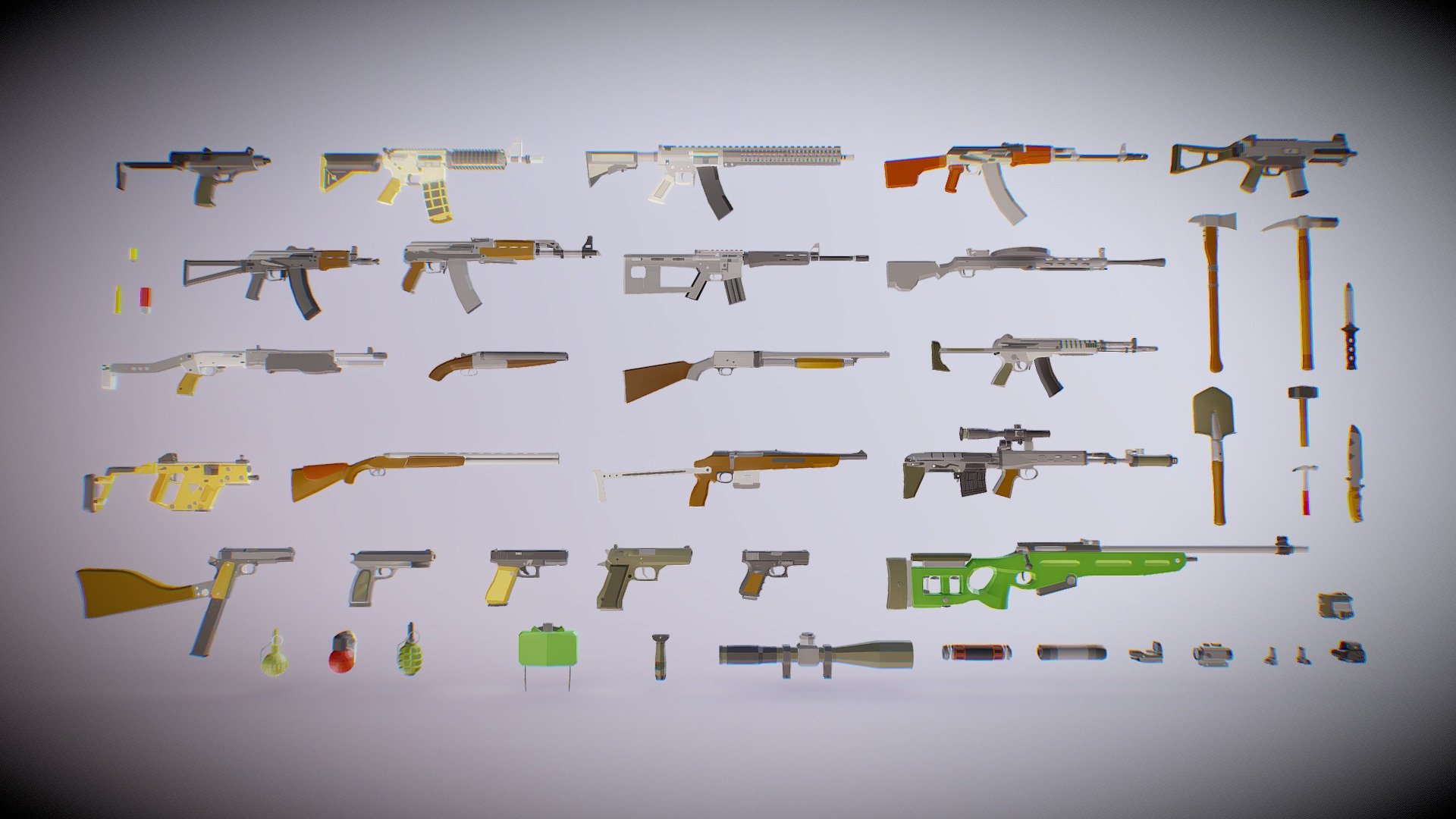 Polygonal Modern Weapons Collection 2 - 3D model by Aligned Games ...