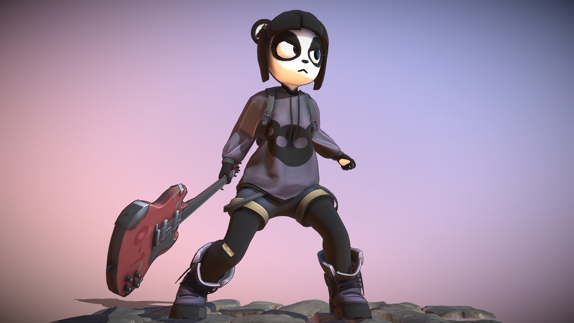 Panda Girl - Stylized - 3D model by futaba@blender (@futaba_blender ...
