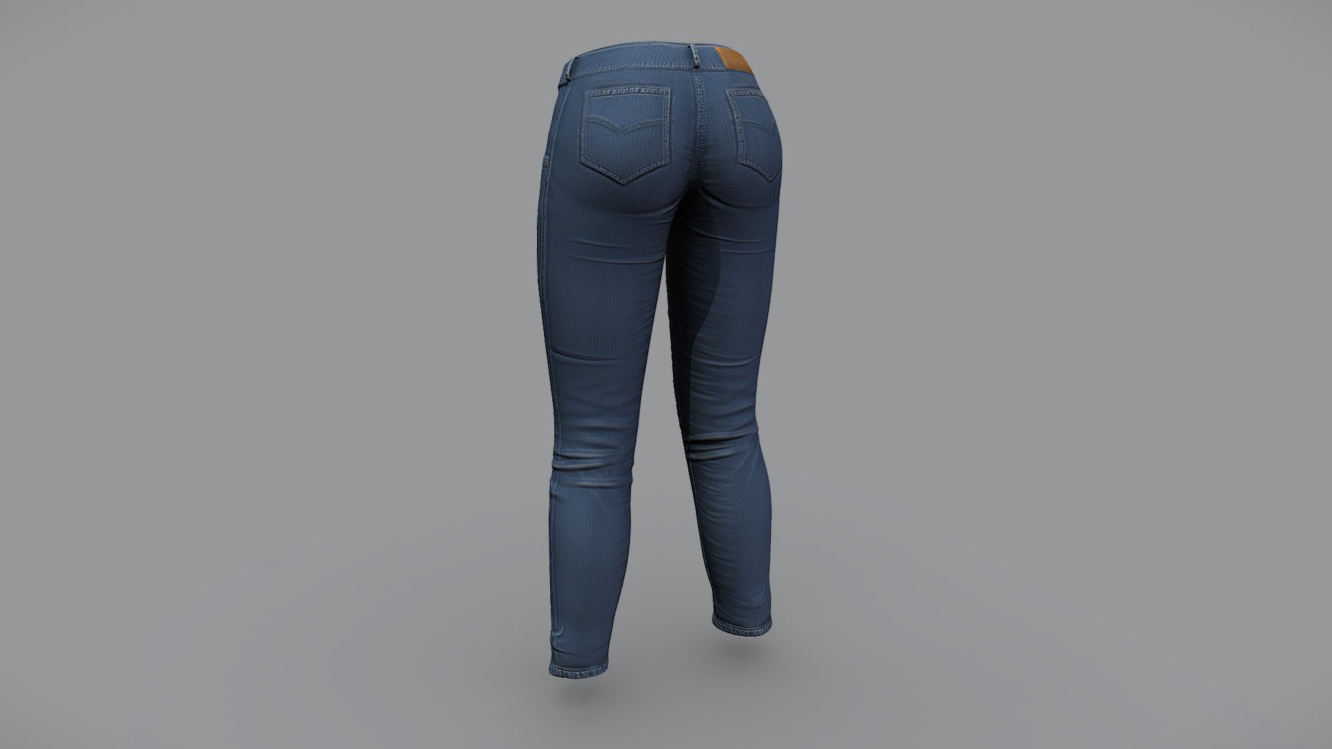 Female Realistic Sexy Blue Denim Pants - Buy Royalty Free 3D model by ...