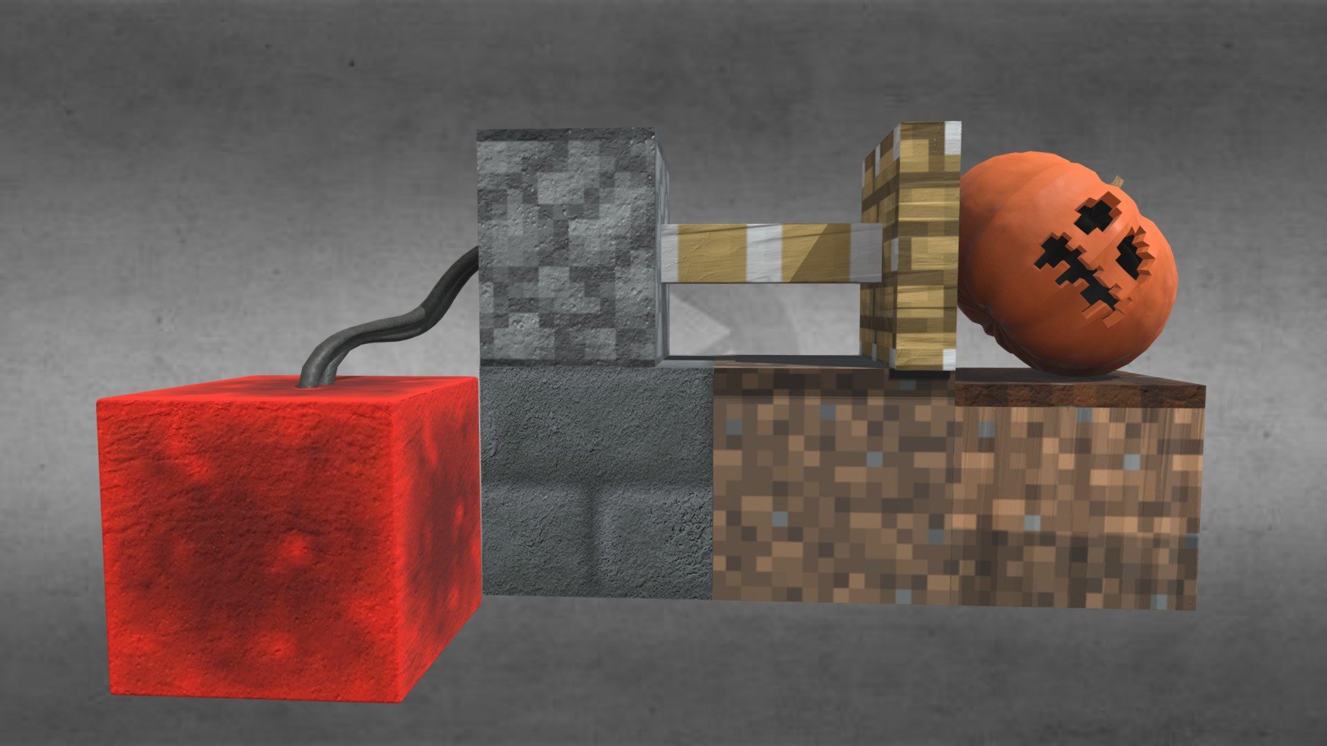 Minecraft Piston with Jack-O-Lantern - 3D model by Michael Mundell ...