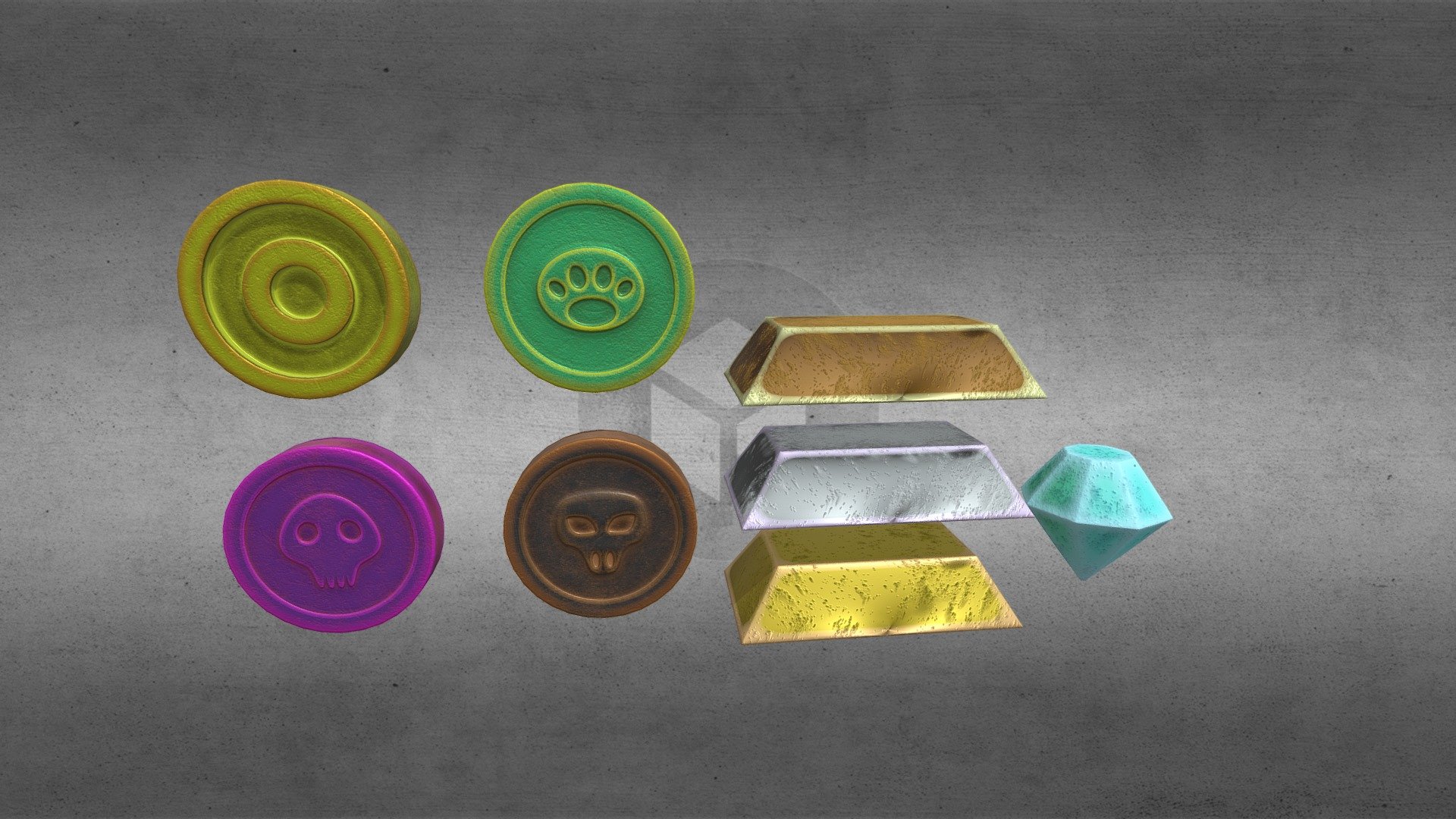 3D Models of Coins & Diamond & Metalls - 3D model by KriLi (@krilidfg ...