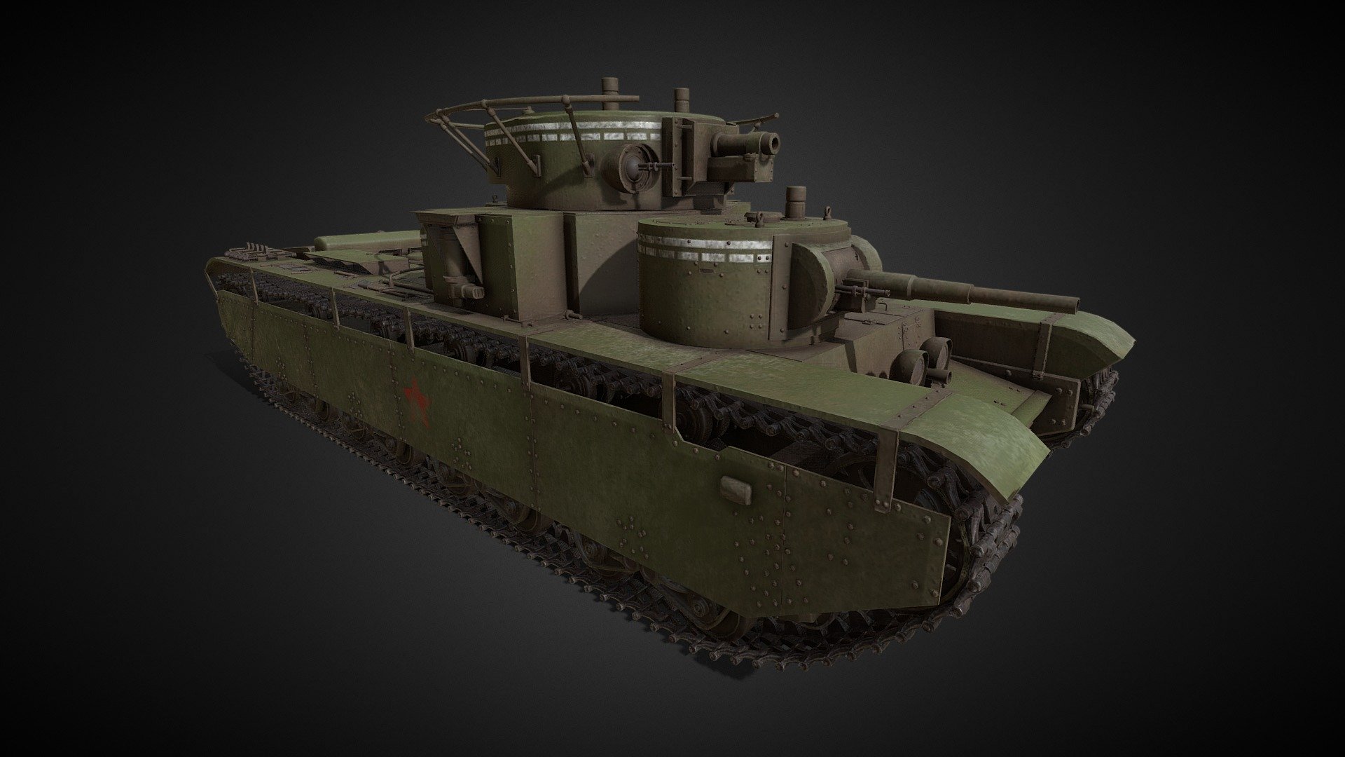 T-35 Multi-turreted heavy tank of the USSR - 3D model by chyzhykov ...