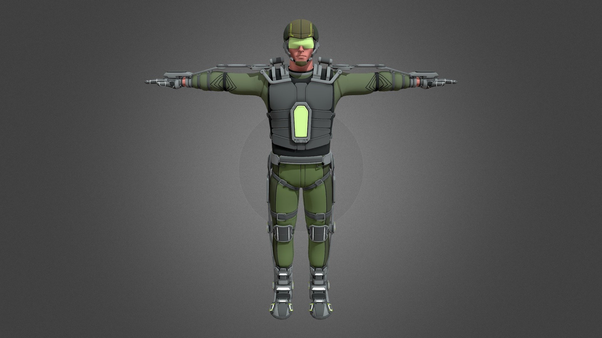 Military exoskeleton design - 3D model by Andrew Kmet (@andrewkmet ...