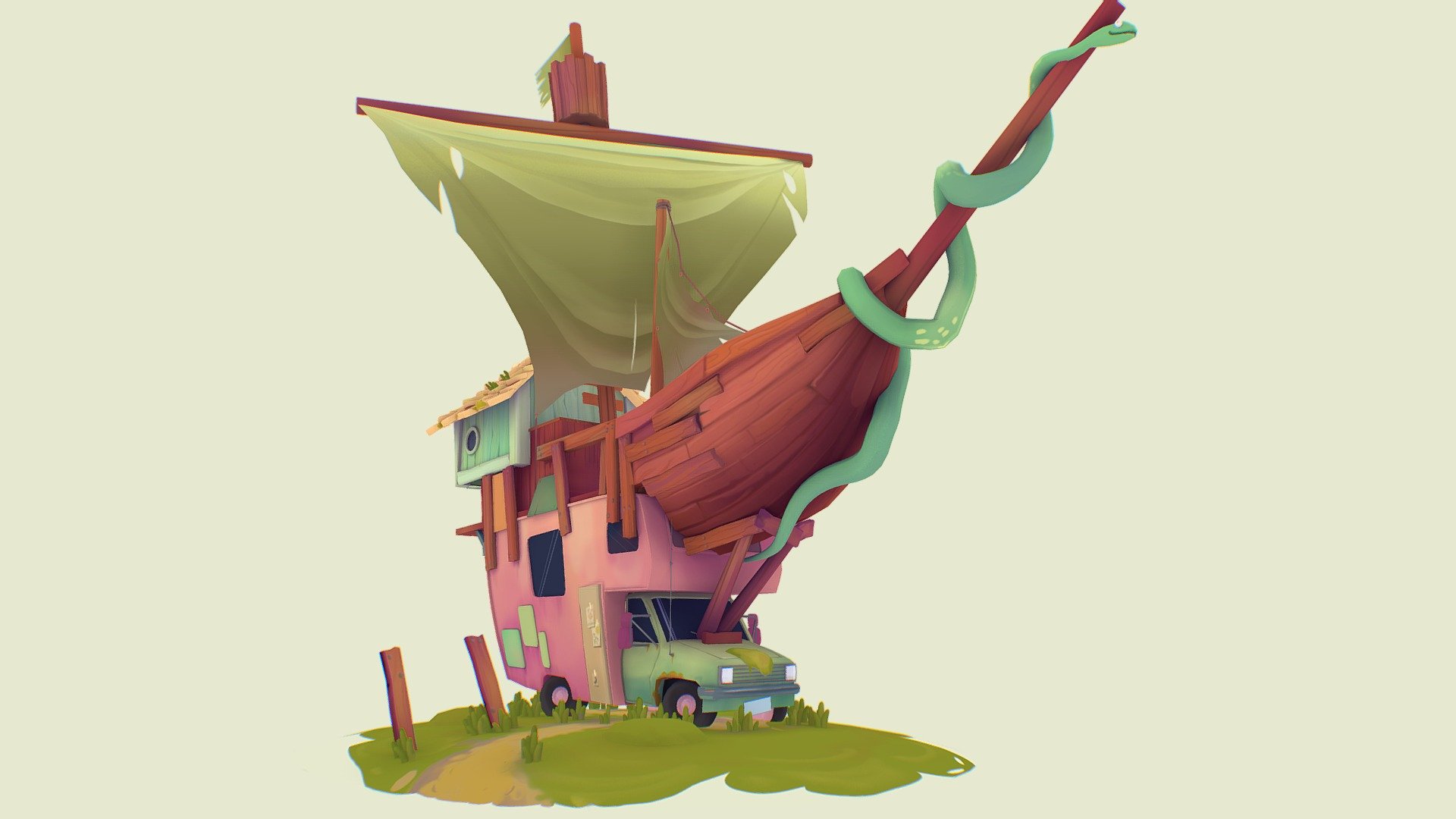 Flying Rv Ship - 3D model by goedeleg [34d898b] - Sketchfab
