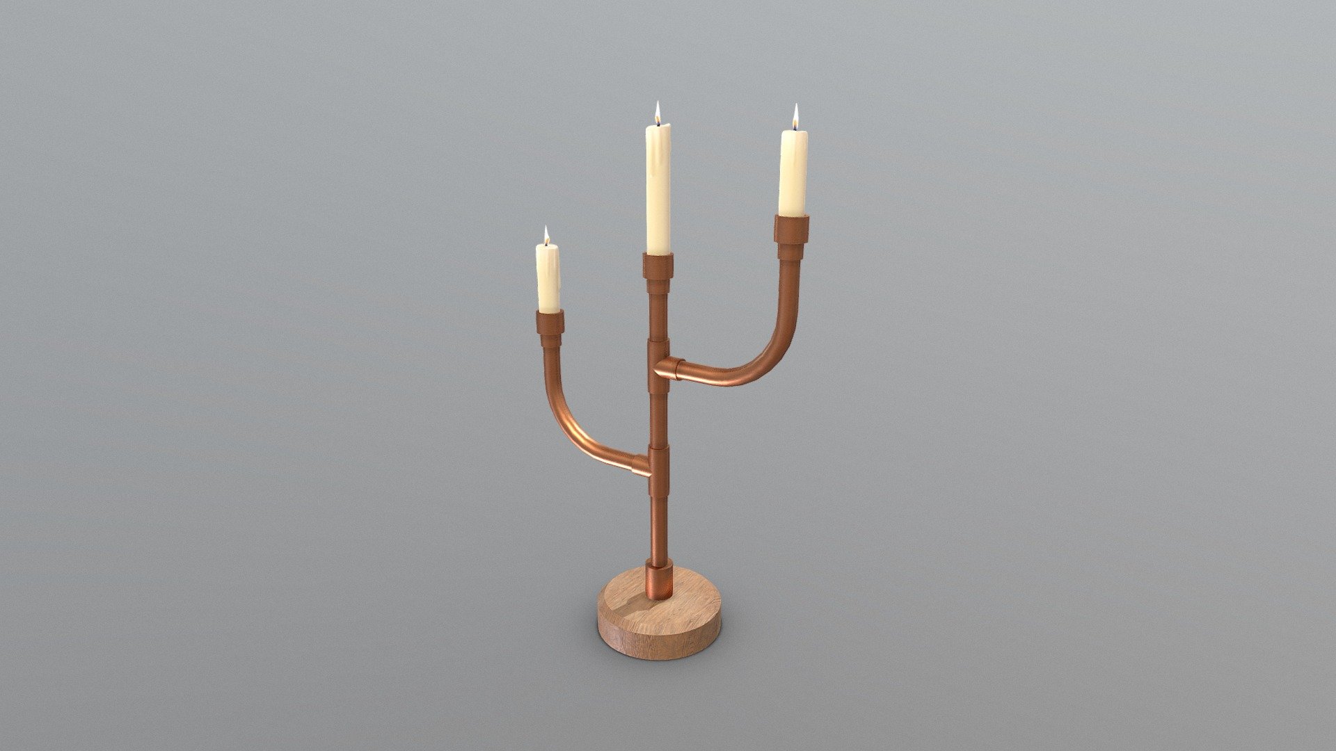 Kaarsenstandaard van koper met kaarsen - 3D model by Stichting ...