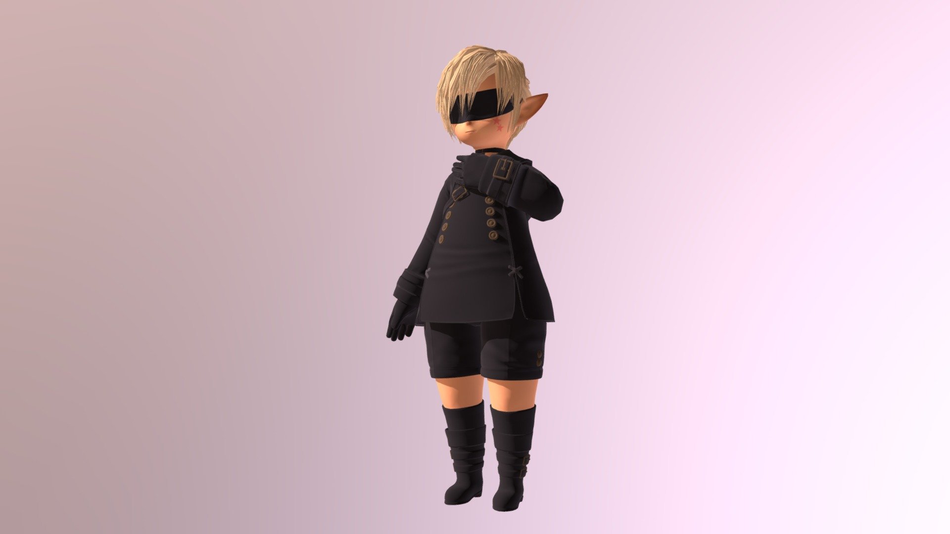 [FF14]Lalafell - 9s costume.1 - 3D model by Rado Black (@radokuro) [34dc3b6] - Sketchfab