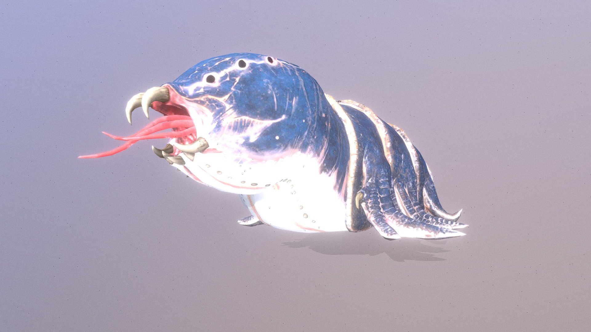 Larva LAZY Giant Blue Larva Multi Action Fbx Pbr - 3D model by Curly ...
