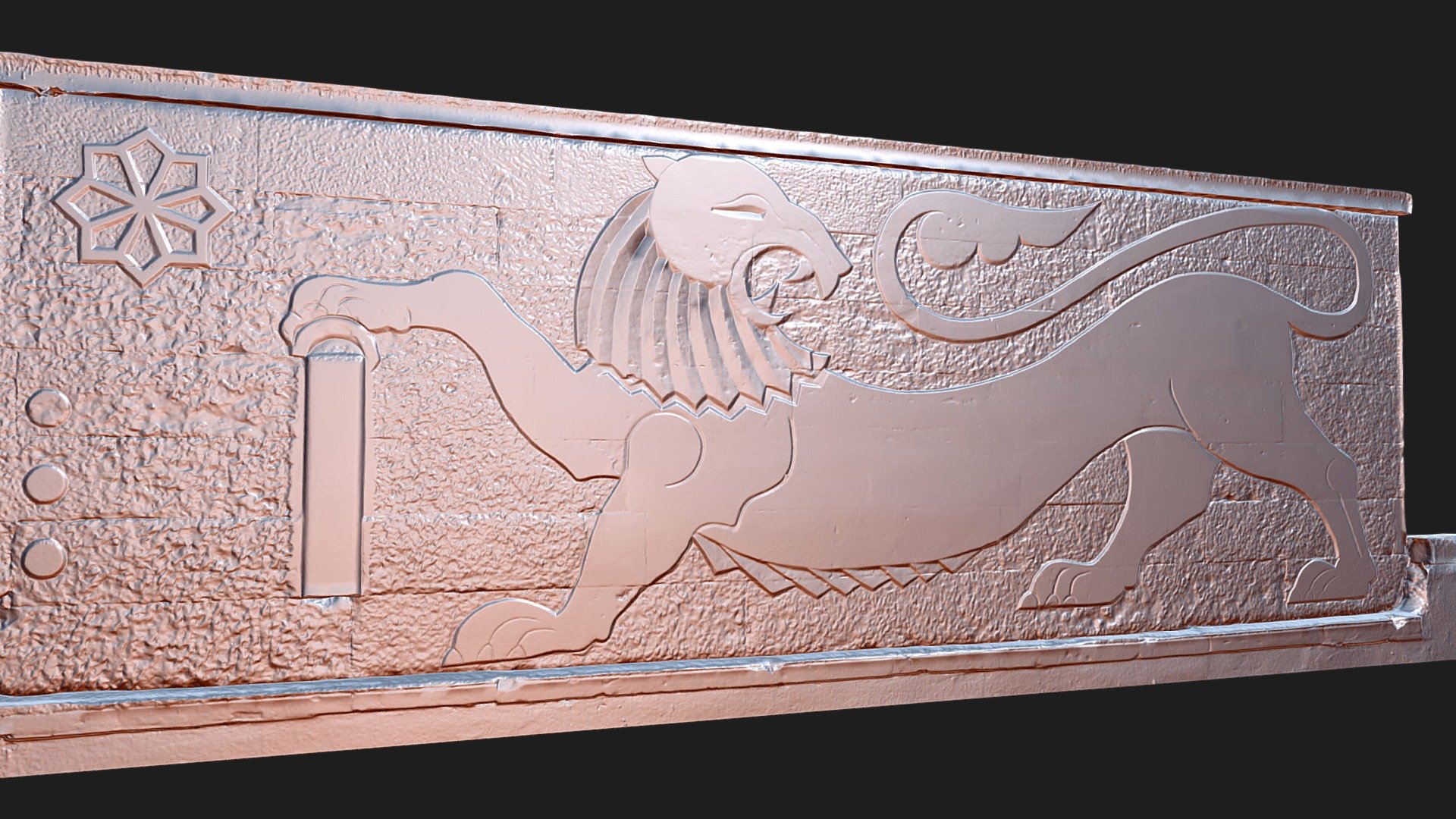 Lion bass-relief in Kojori - 3D model by Nik (@nikska) [34e63d6 ...