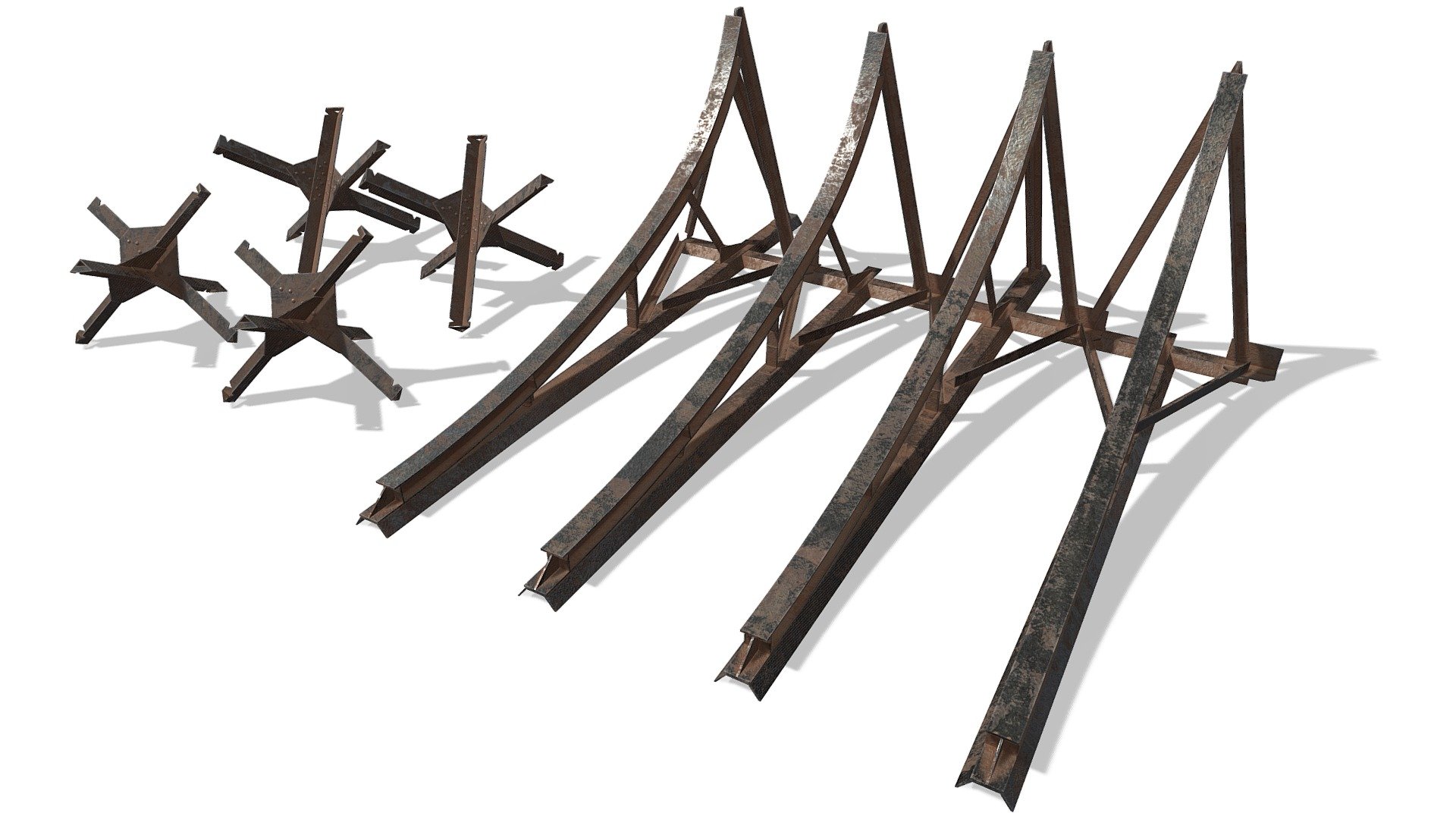 Czech Hedgehogs - Anti-Tank Defense WW2 - Buy Royalty Free 3D model by ...