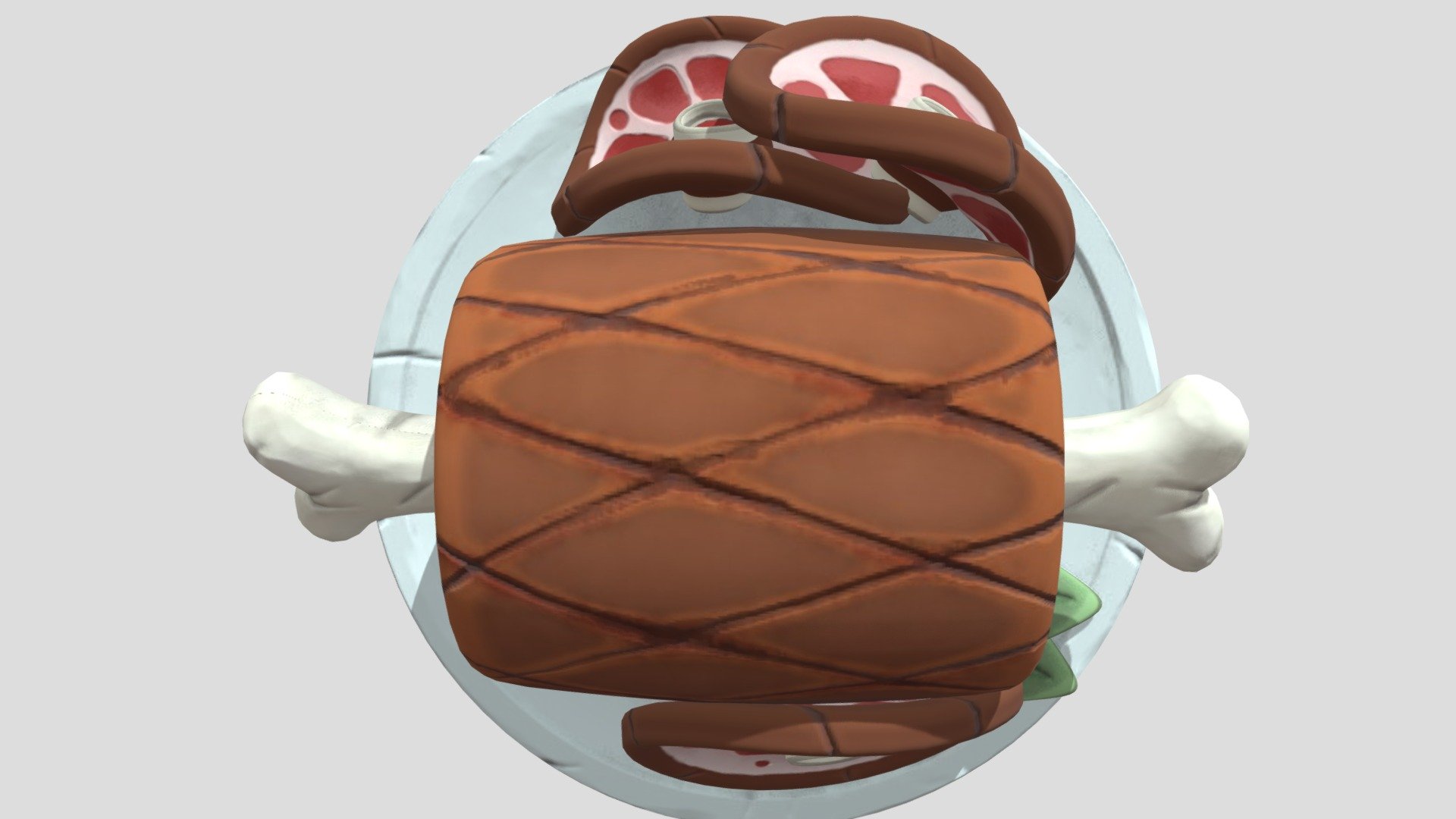 Stylized Meat-Bone on a Plate - Download Free 3D model by Chuchu ...