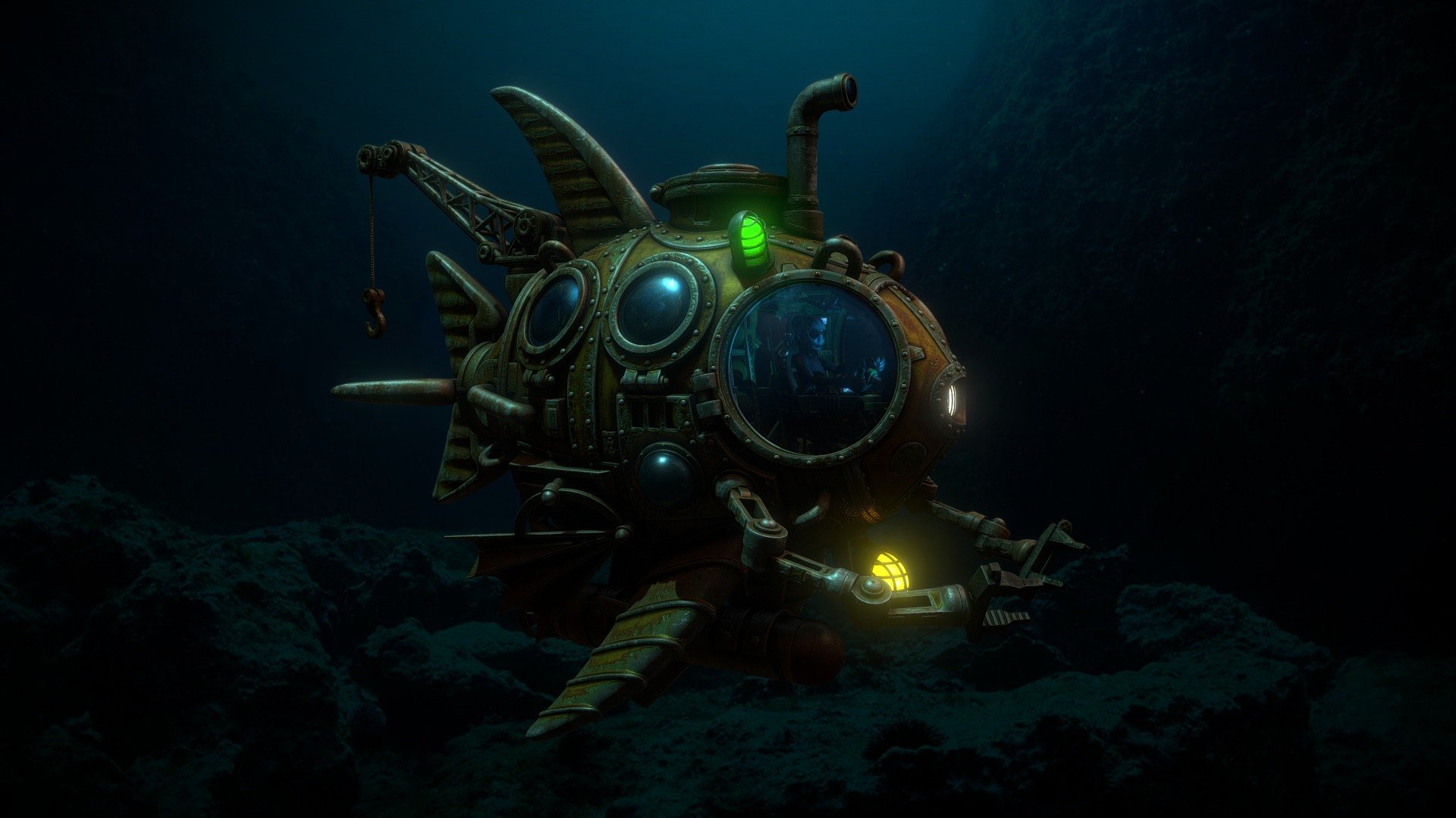 submarine shape of a fish - 3D model by giobiancoFB [34ee445] - Sketchfab