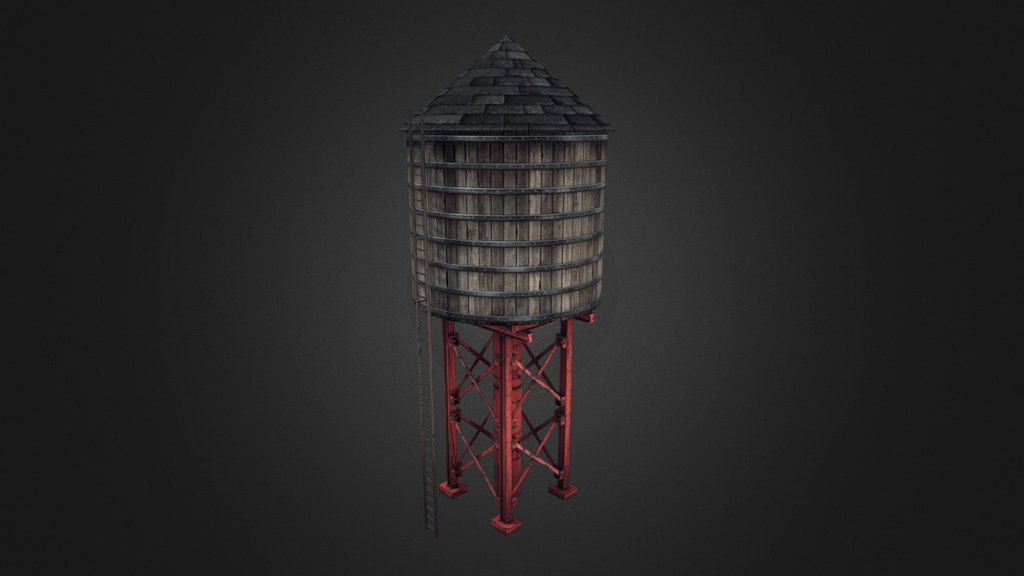 Water Tower - 3D model by Sami Tarvainen (@samitarvainen) [34fe372 ...