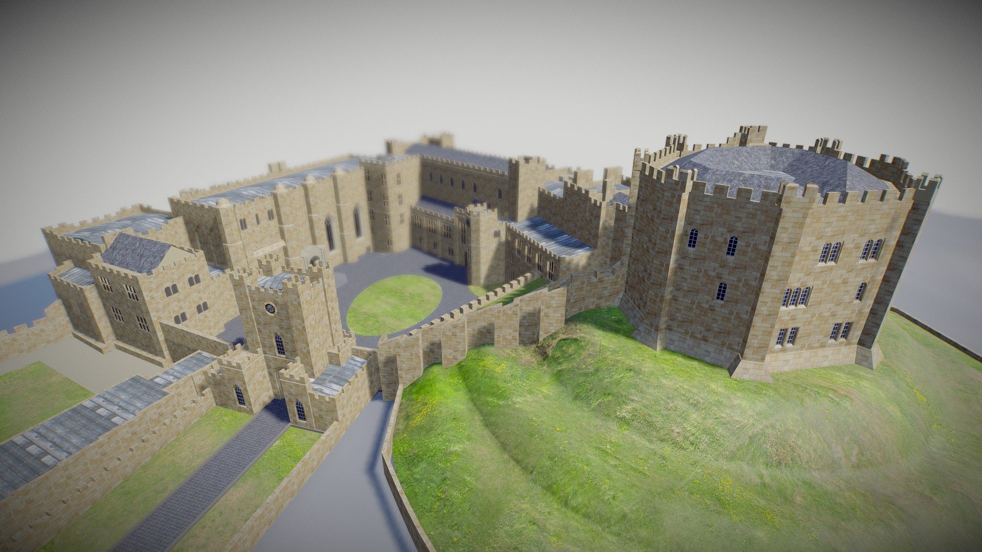 Durham Castle Reconstruction - 3D model by johnnywall [3502a3e] - Sketchfab