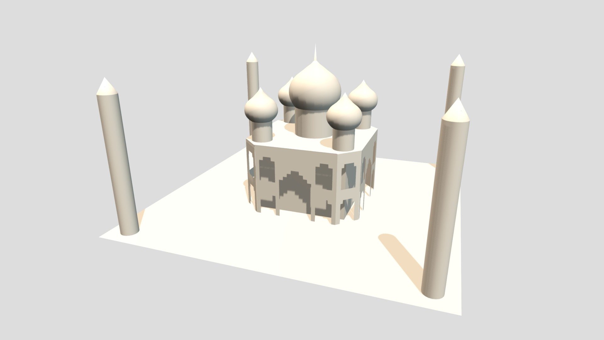 2: Block Out Model - Taj Mahal - Download Free 3D model by emilylm ...