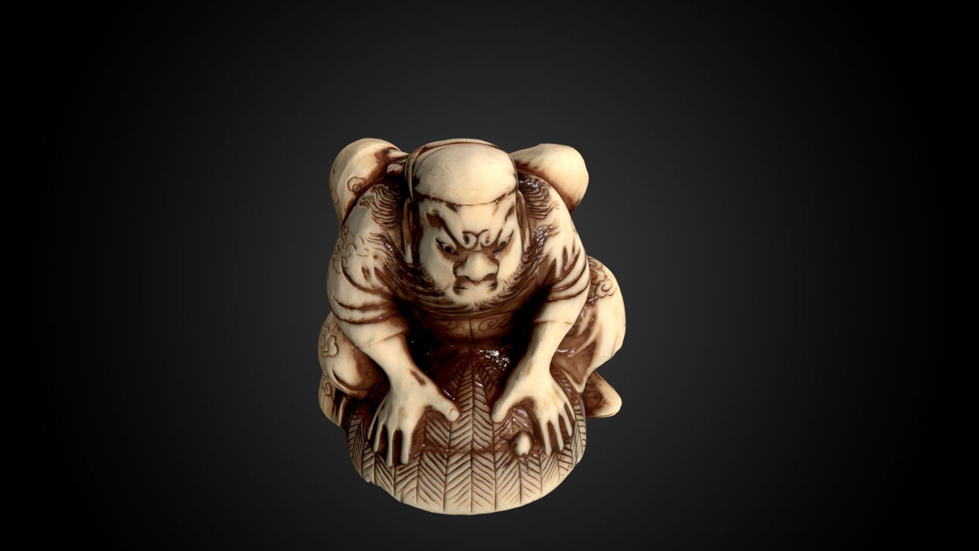 Netsuke - Shoki capturing an oni - Download Free 3D model by ...