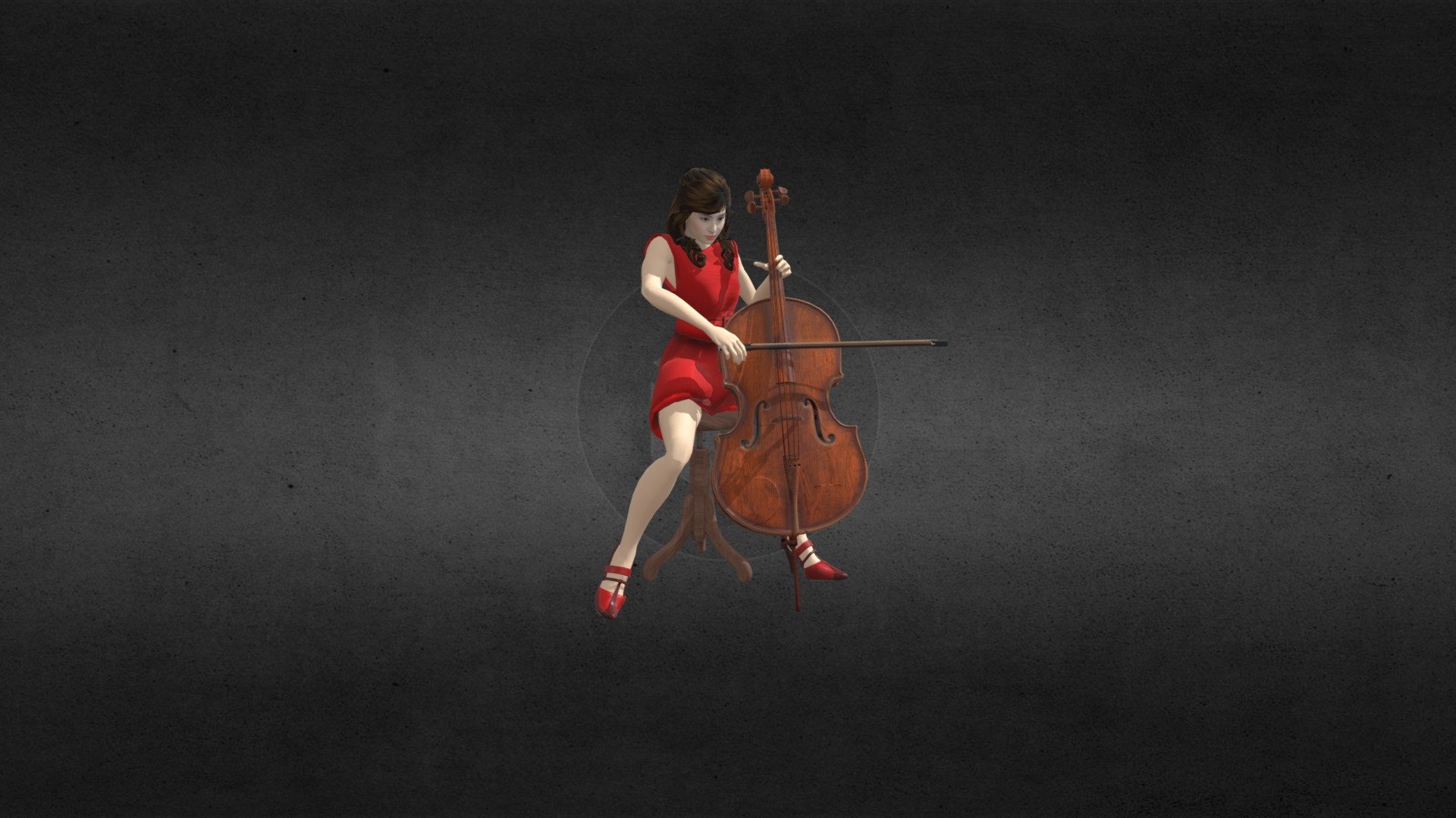Woman Cello Player Female Orchestra - 3D model by imanboer [3505979 ...
