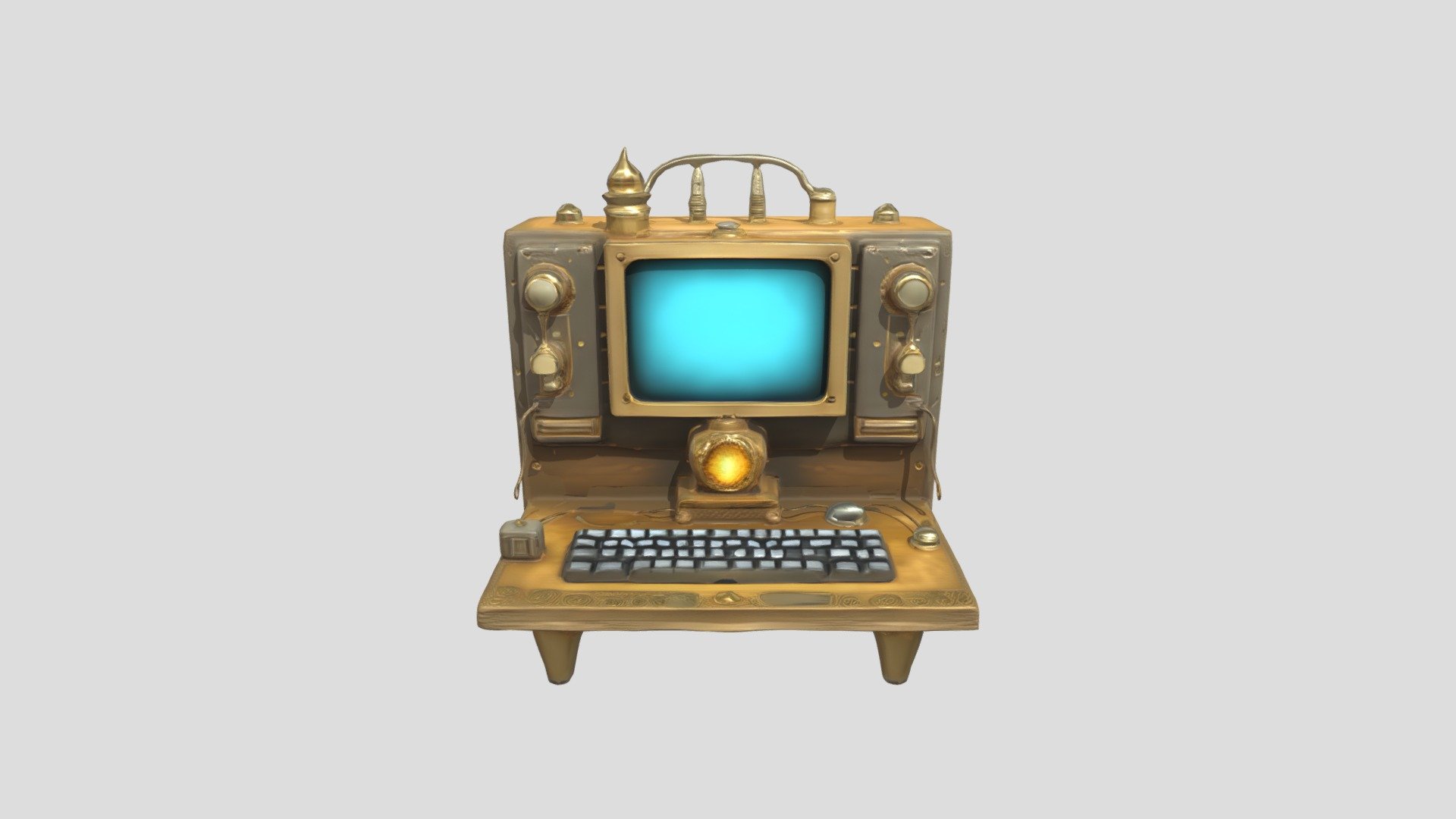 steampunk retro computer terminal - 3D model by Guhhstavo [350d8ac ...