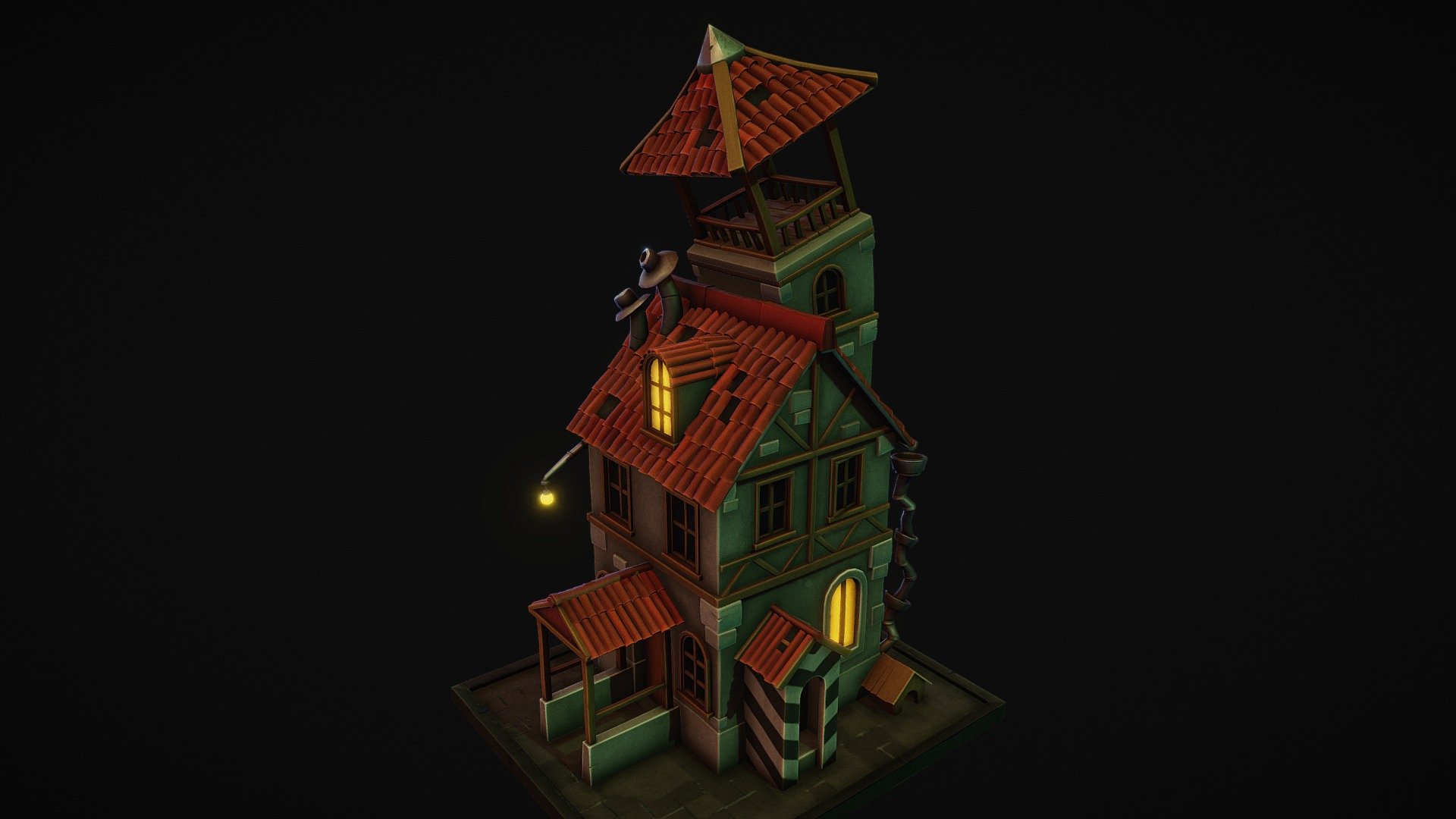 Watchtower House - 3D model by shnurklmf [3517f41] - Sketchfab