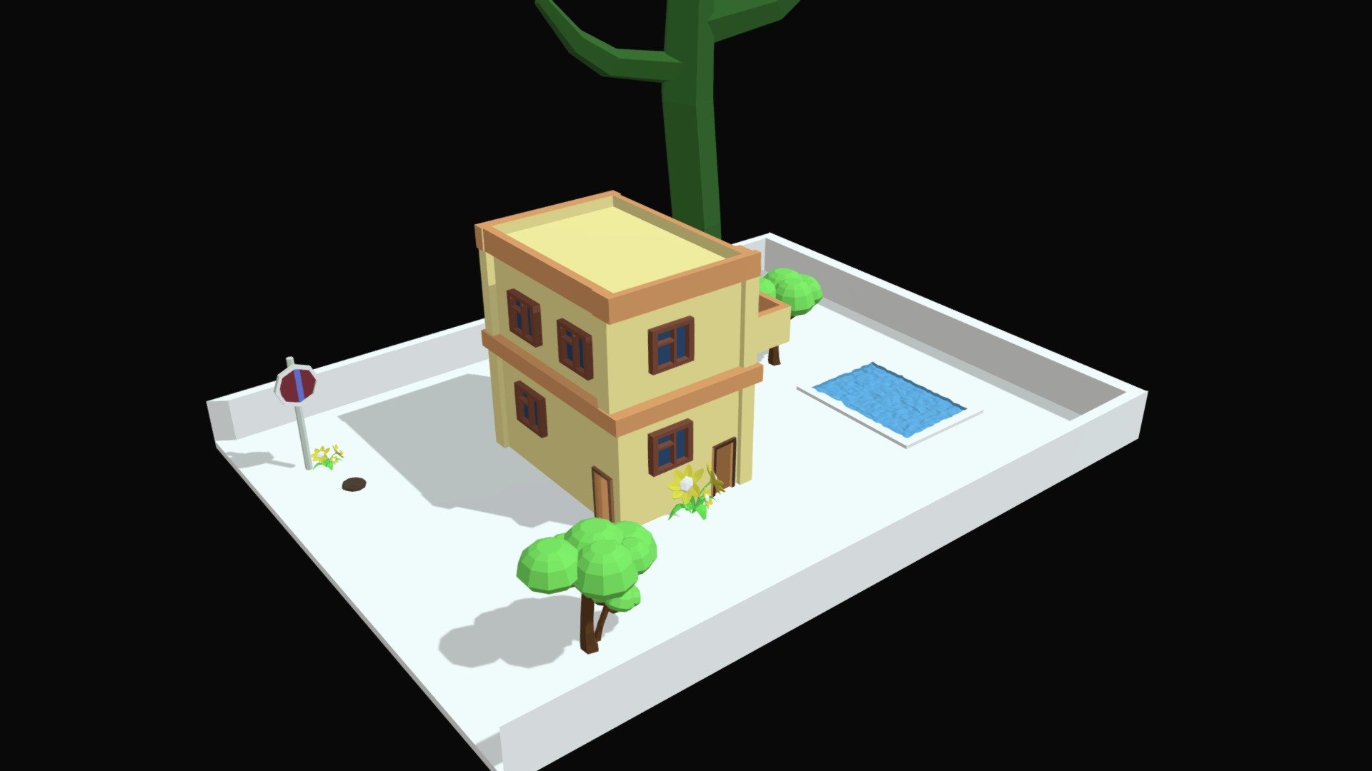 low poly house - 3D model by farhad.Guli [35192f0] - Sketchfab