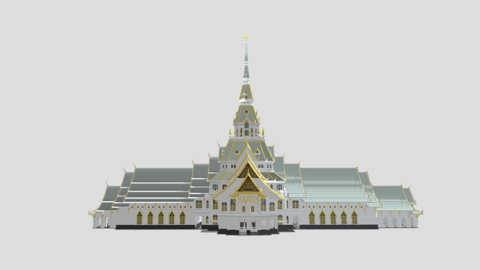 พระอุโบสถวัดโสธร - 3D model by mixgie [351cf77] - Sketchfab