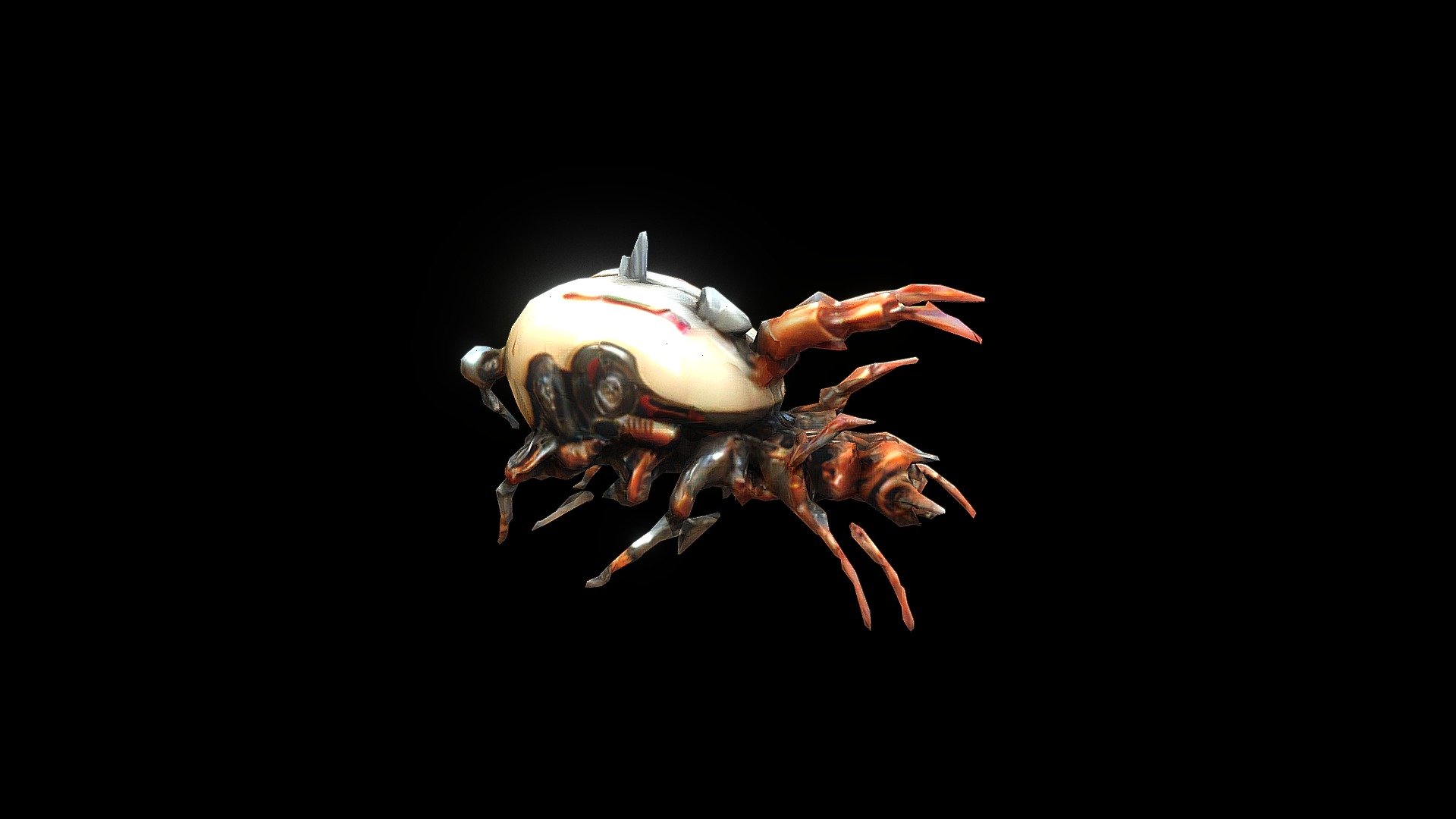 a 3d rendering of a robotic crab on a blue ba - Download Free 3D model ...