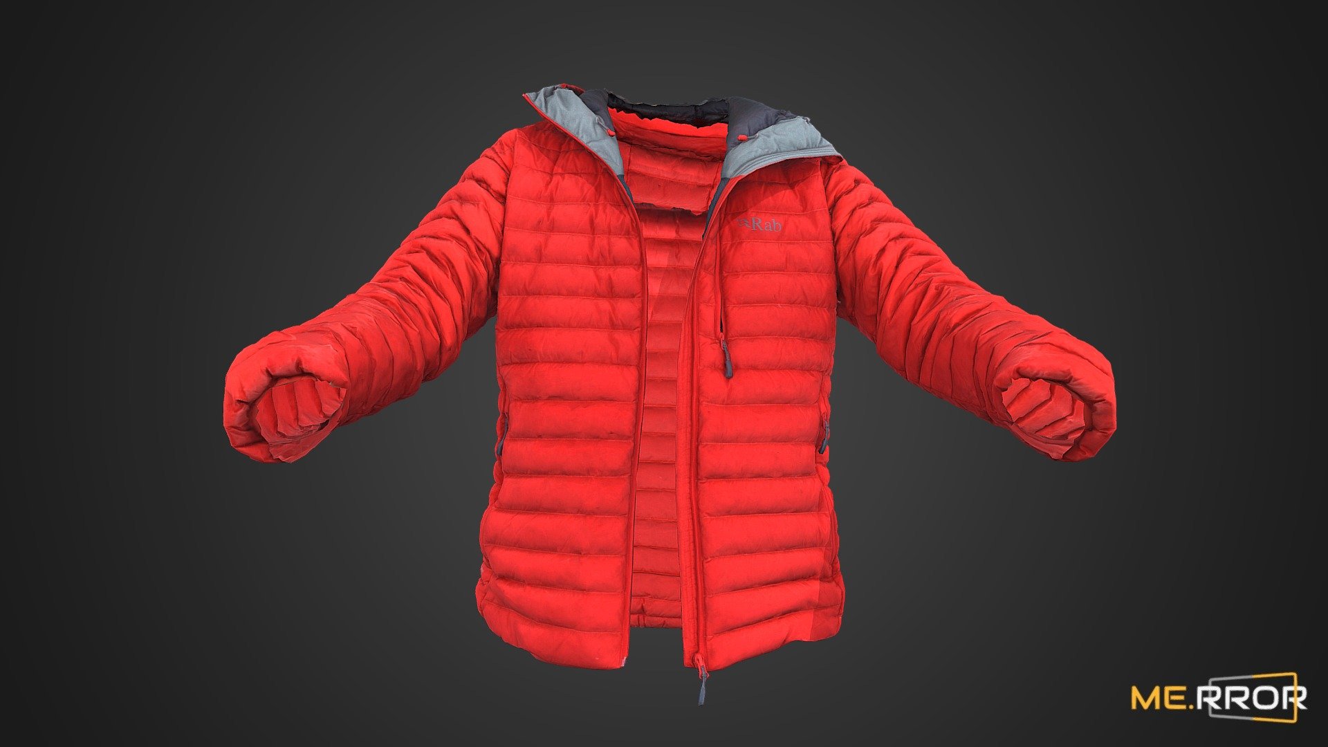 Red Padded Hooded Jacket - Buy Royalty Free 3D model by ME.RROR Studio ...