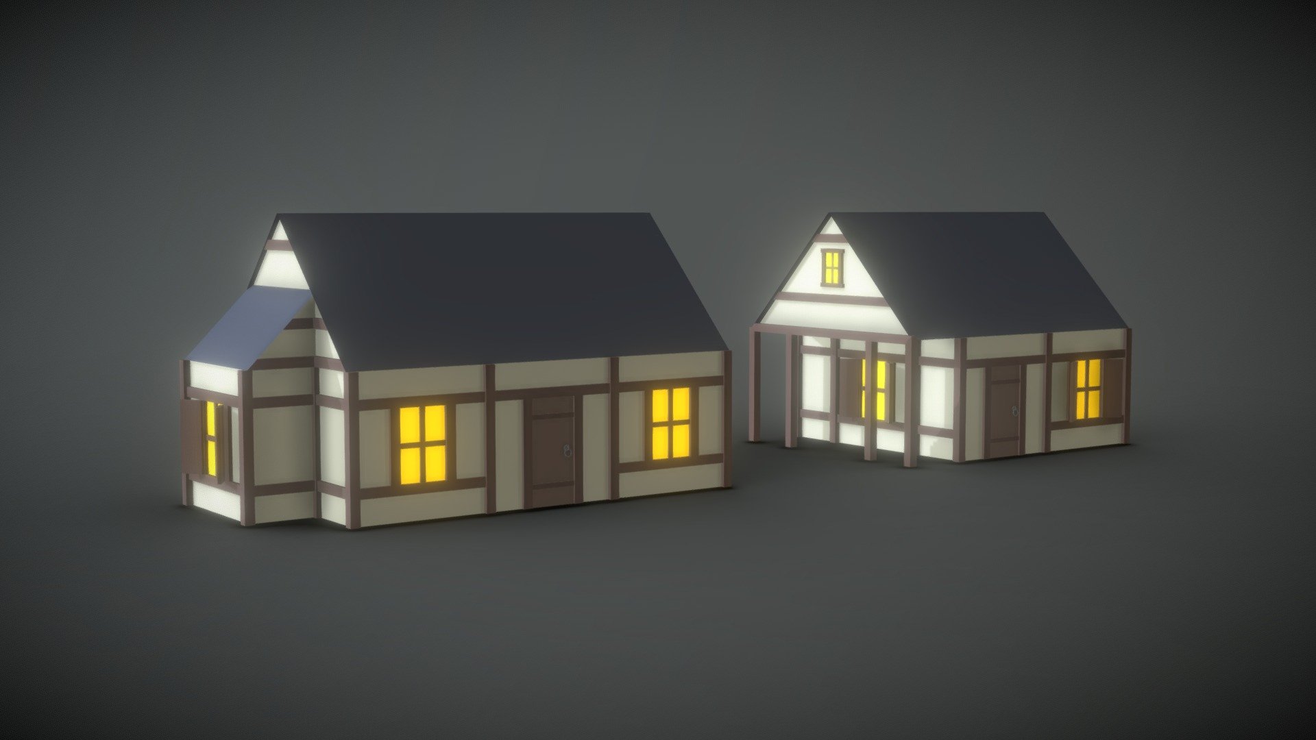 Medieval Low Poly Modular House - Download Free 3D model by Daniel ...