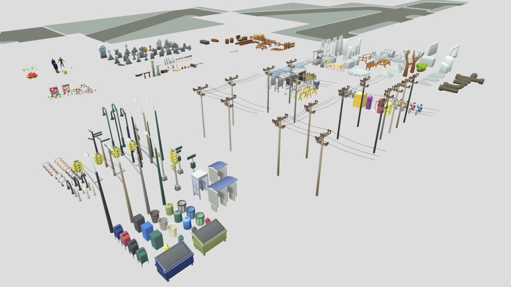 City props - A 3D model collection by animastur - Sketchfab