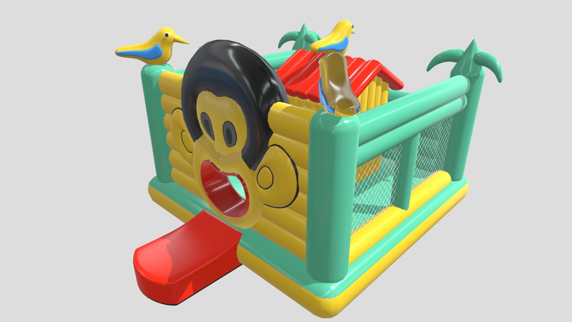 Monkey Face Bouncy Castle Inflatable 3D Model - 3D model by NBN3D ...