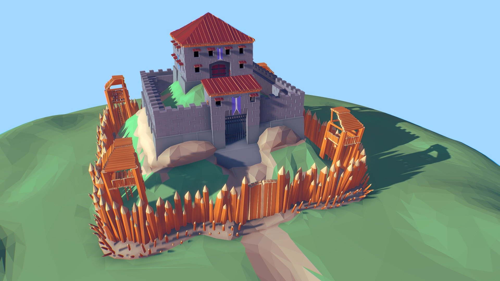 Pyramidal castle [draft] - 3D model by Nestop [3538ec2] - Sketchfab