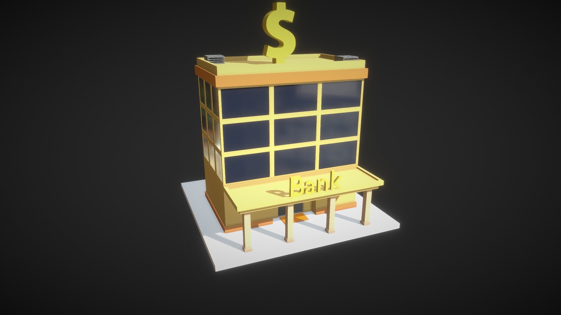 Low Poly Bank - Buy Royalty Free 3D model by NeedLowPoly3D [3539b79 ...